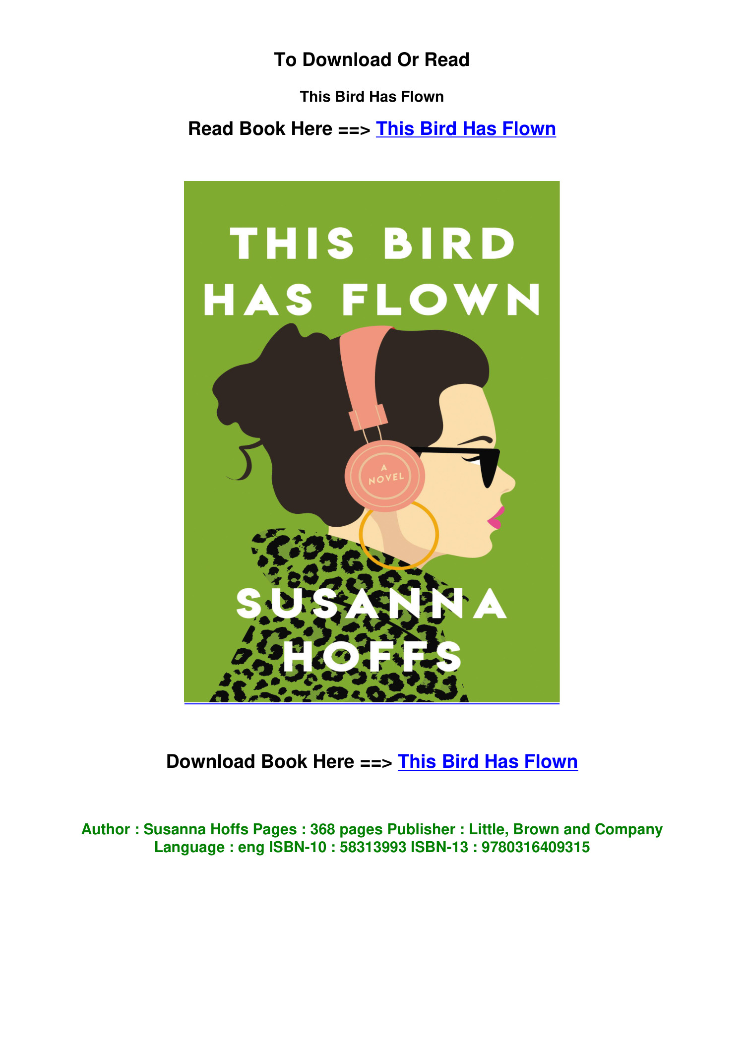EPub Download This Bird Has Flown BY Susanna Hoffs.pdf | DocDroid