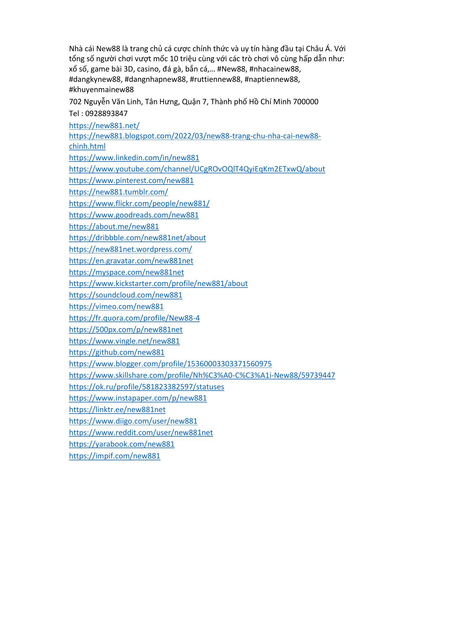 Nhà cái New88 là trang chủ cá cược chính thức và uy tín hàng đầu tại Châu Á.docx | DocDroid