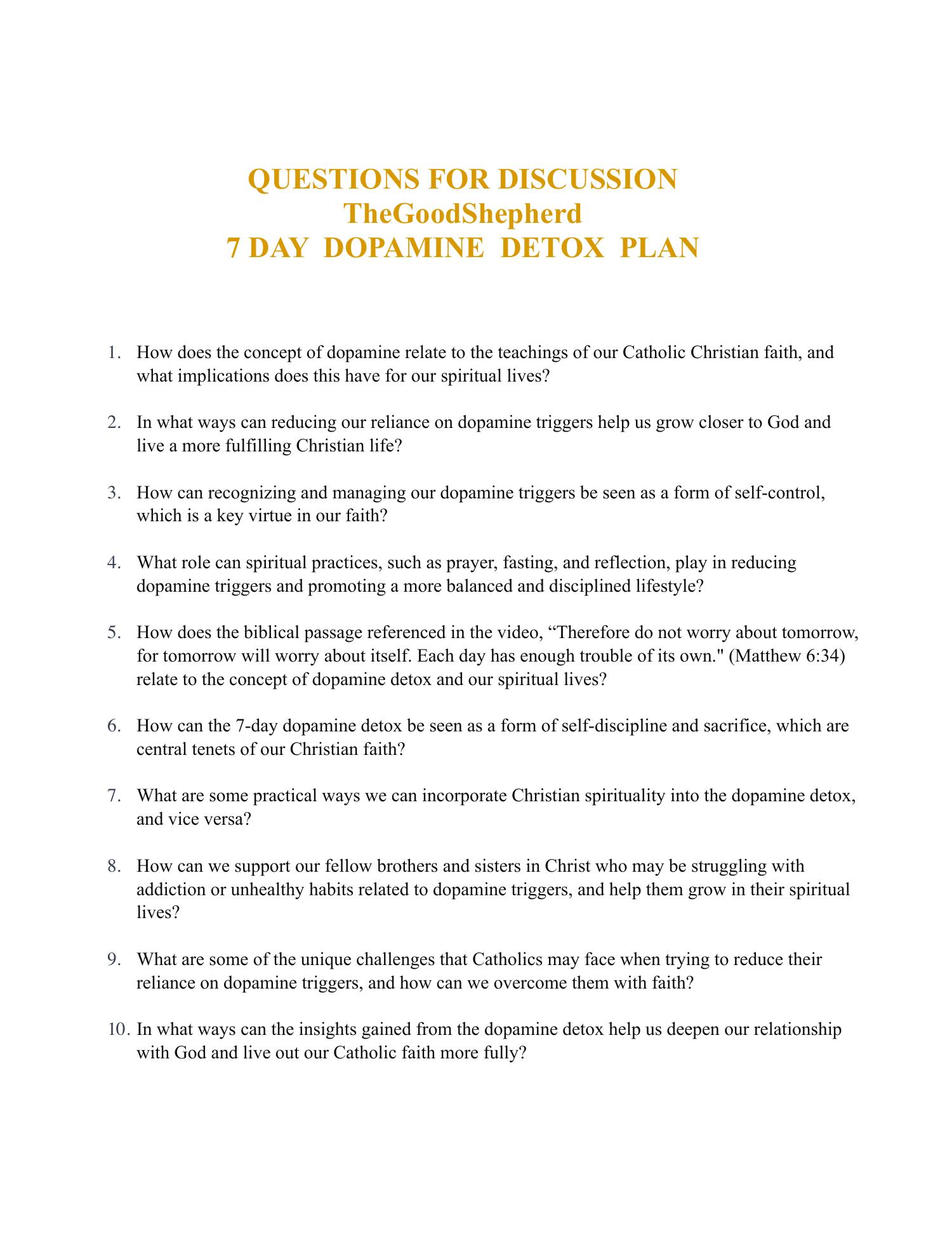 Questions for Discussion 7 Day Dopamine Detox Plan .pdf | DocDroid