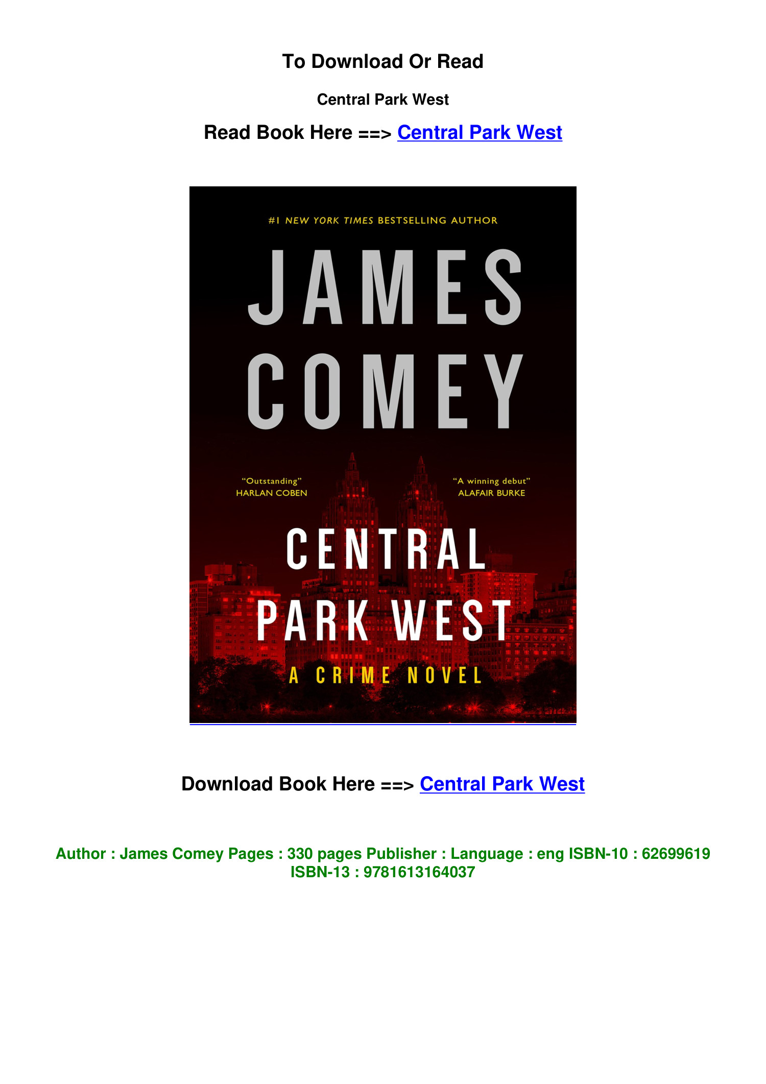 PDF Download Central Park West by James Comey.pdf | DocDroid