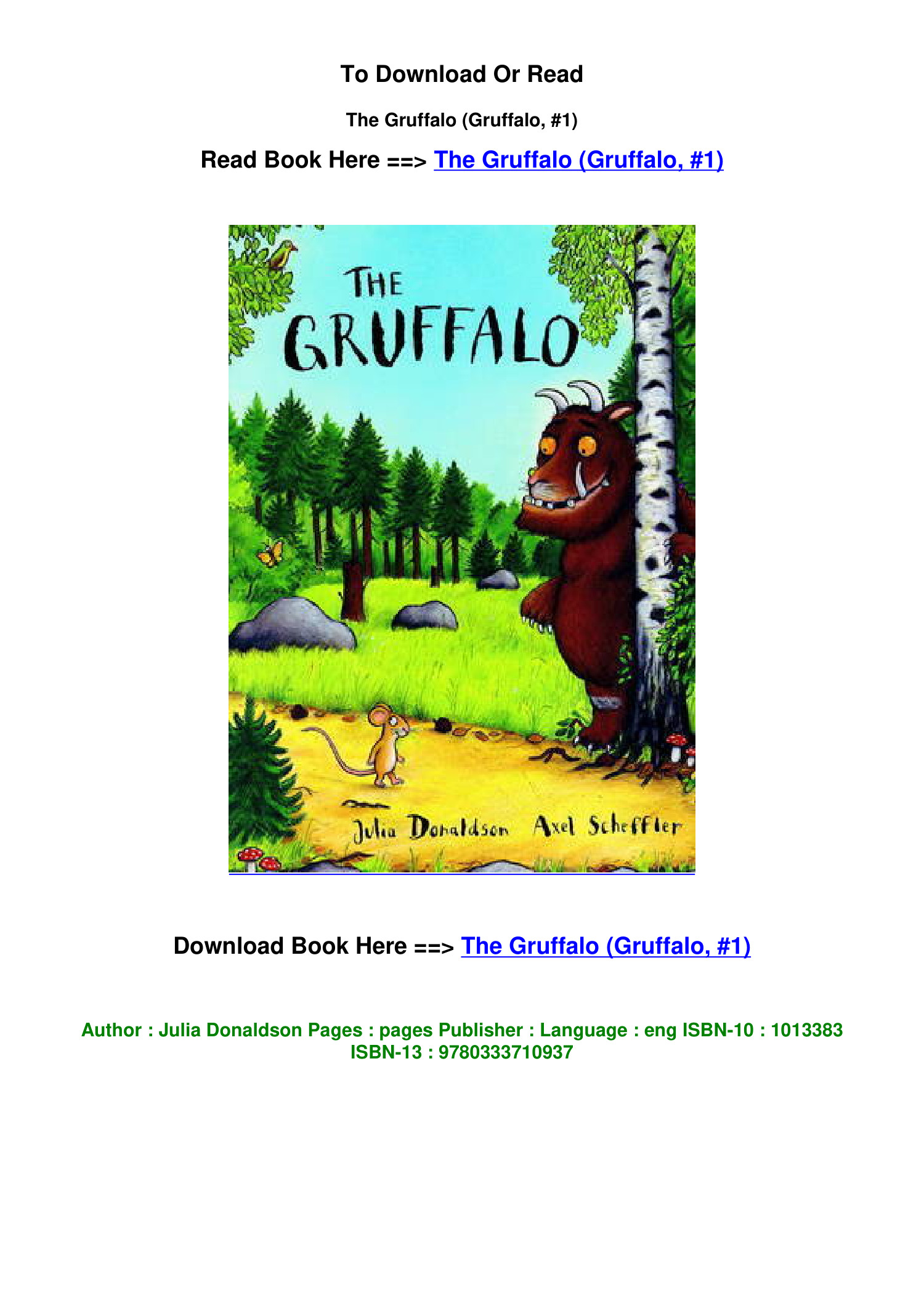 ePub download The Gruffalo Gruffalo 1 By Julia Donaldson.pdf | DocDroid