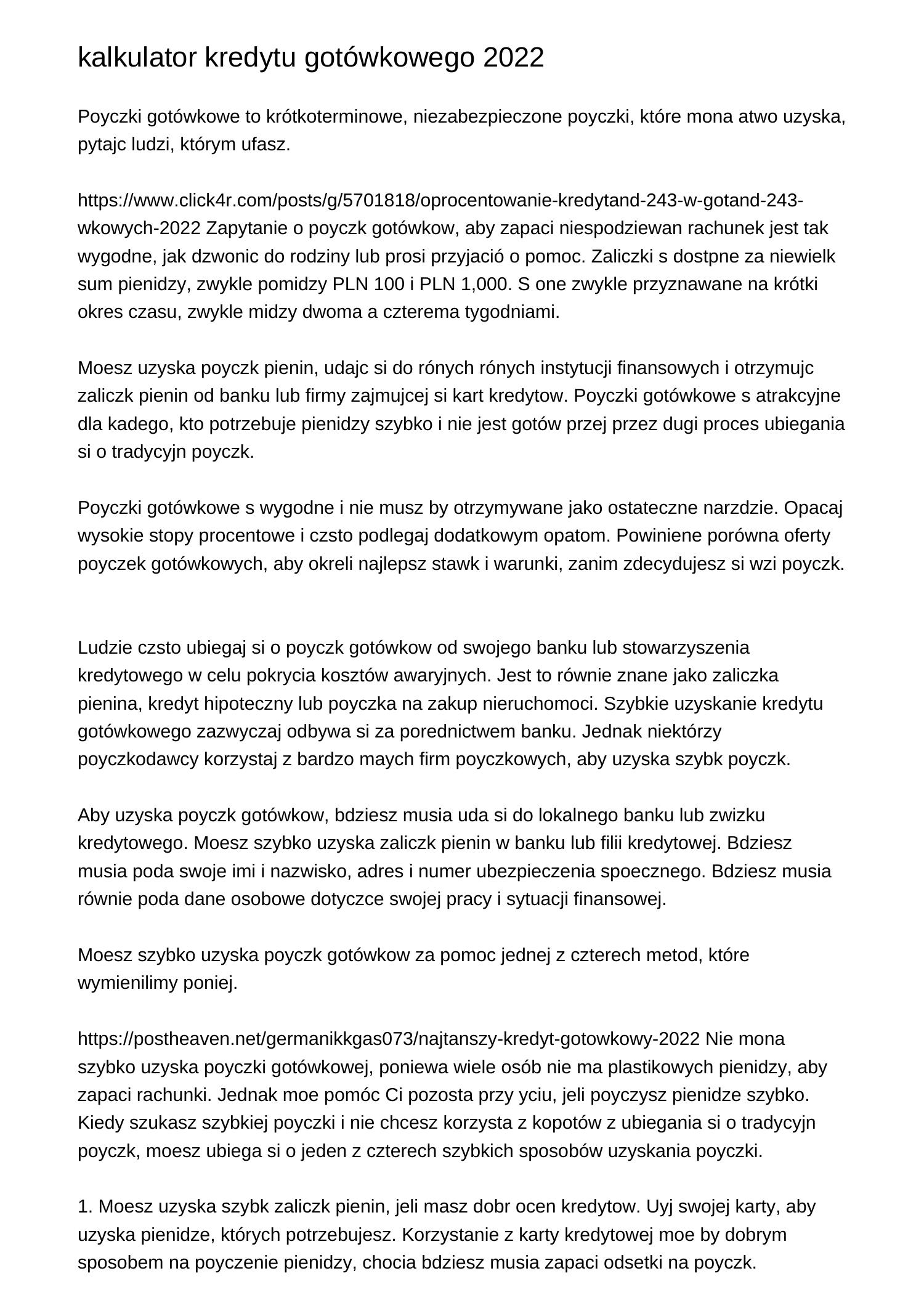 kredyty gotówkowe kalkulatoroxyus.pdf.pdf | DocDroid