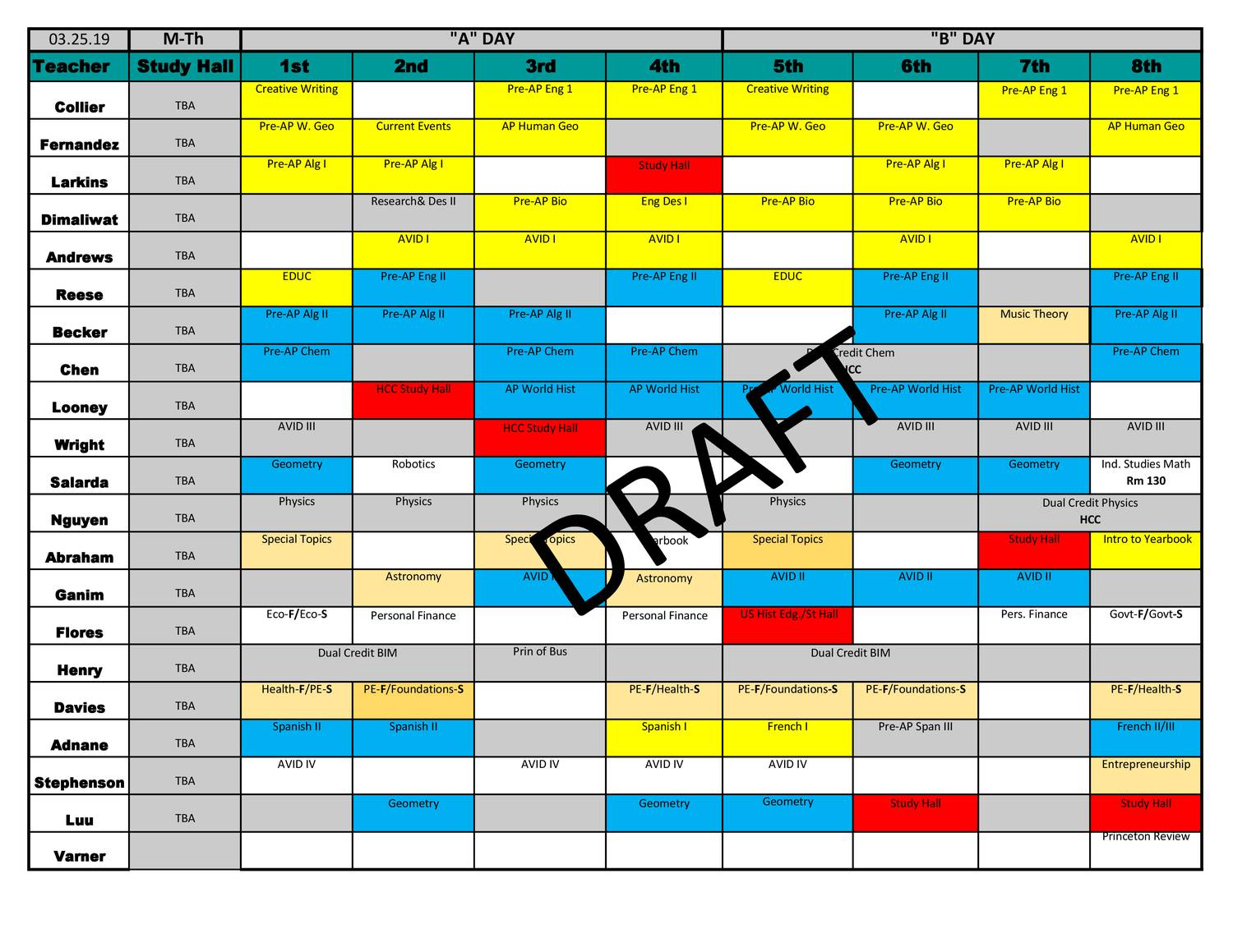 Copy of Master Schedule 2019-20 (Revised 3-22-19).pdf | DocDroid