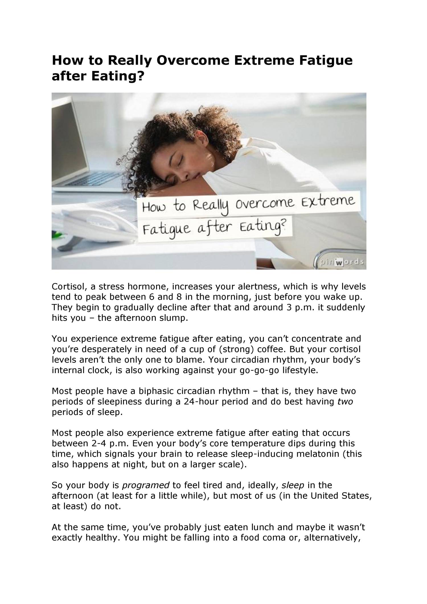 How To Really Overcome Extreme Fatigue After Eating pdf DocDroid