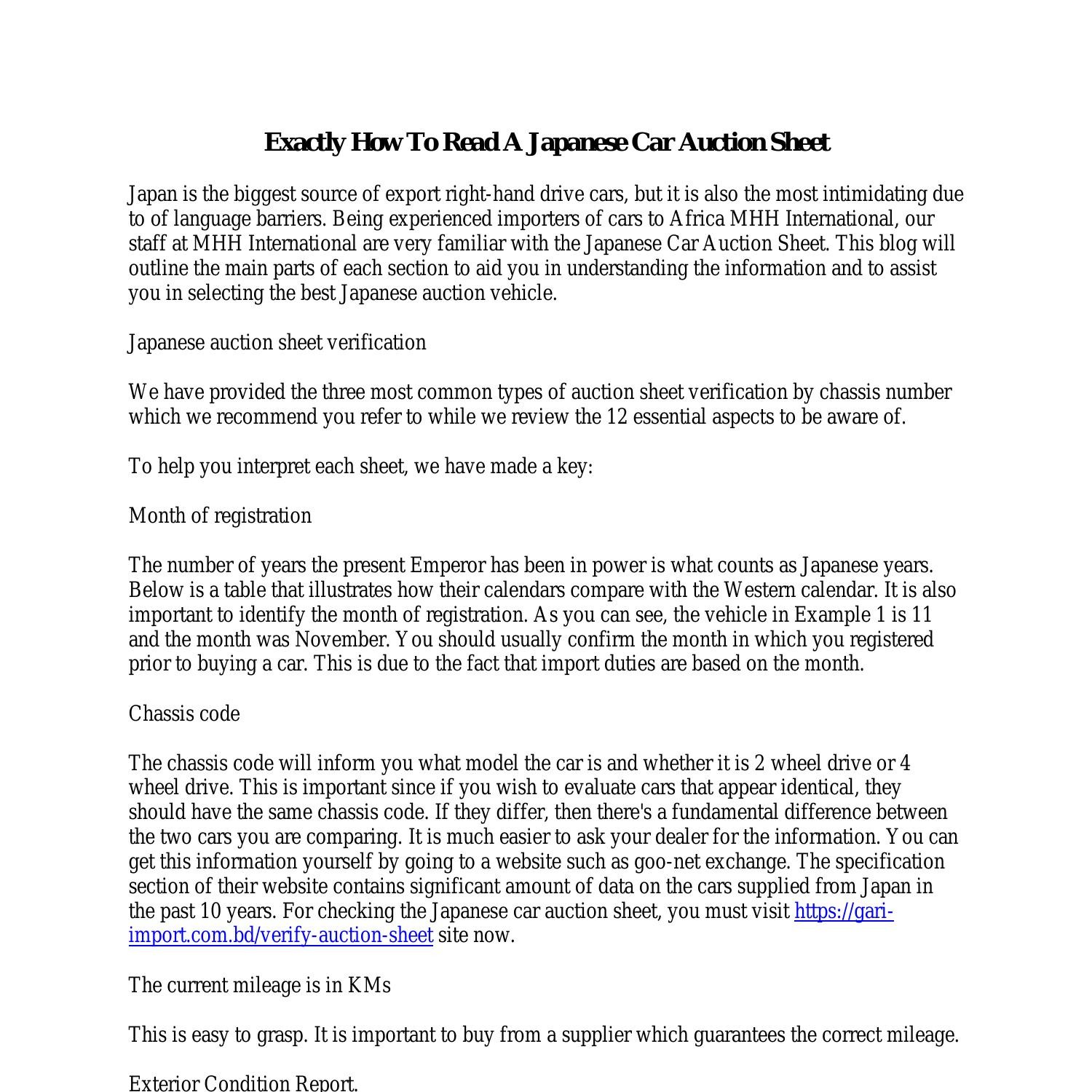 Exactly How To Read A Japanese Car Auction Sheet.pdf | DocDroid