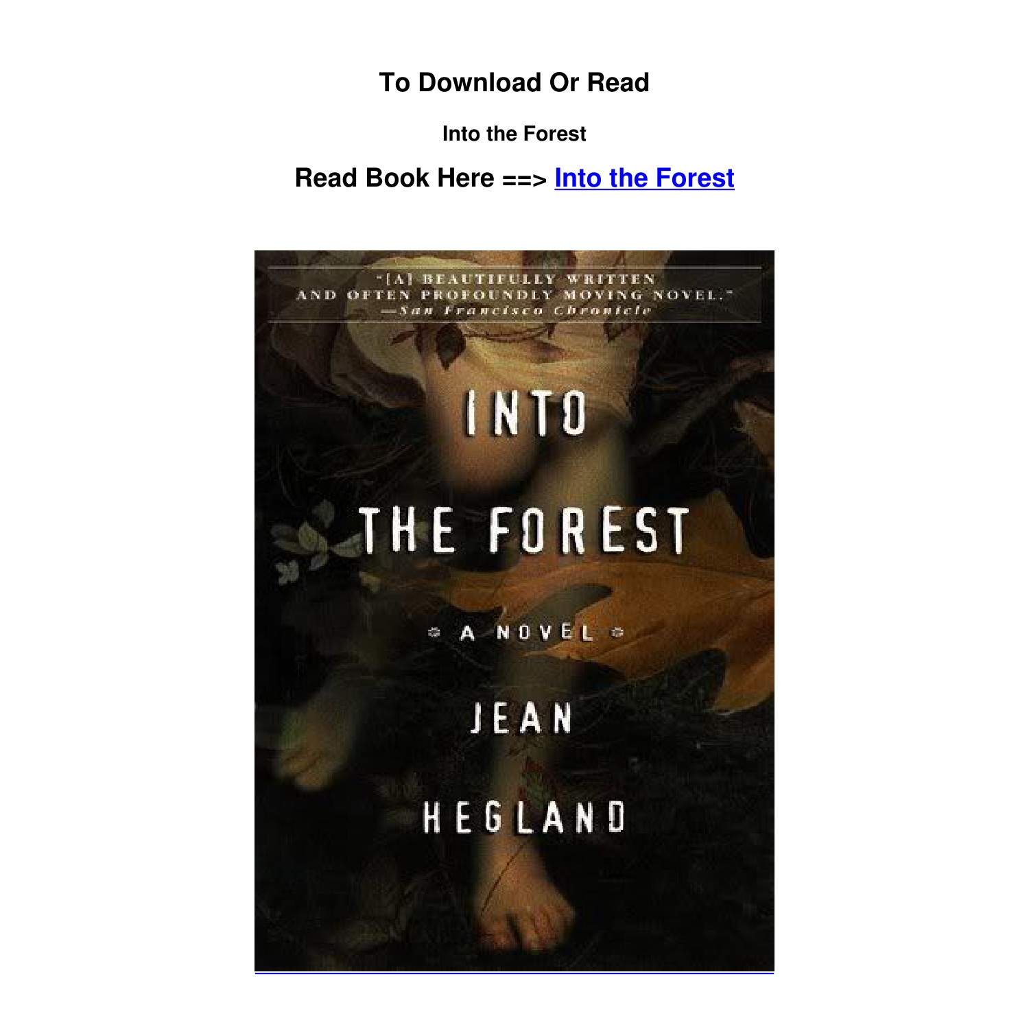 DOWNLOAD EPUB Into the Forest by Jean Hegland.pdf | DocDroid