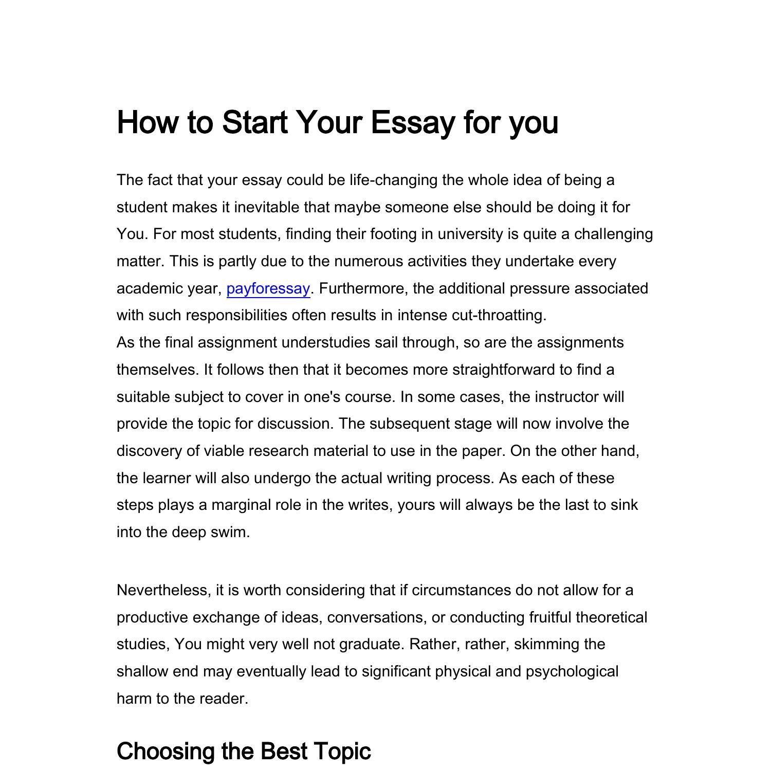 How to Start Your Essay for you.doc | DocDroid