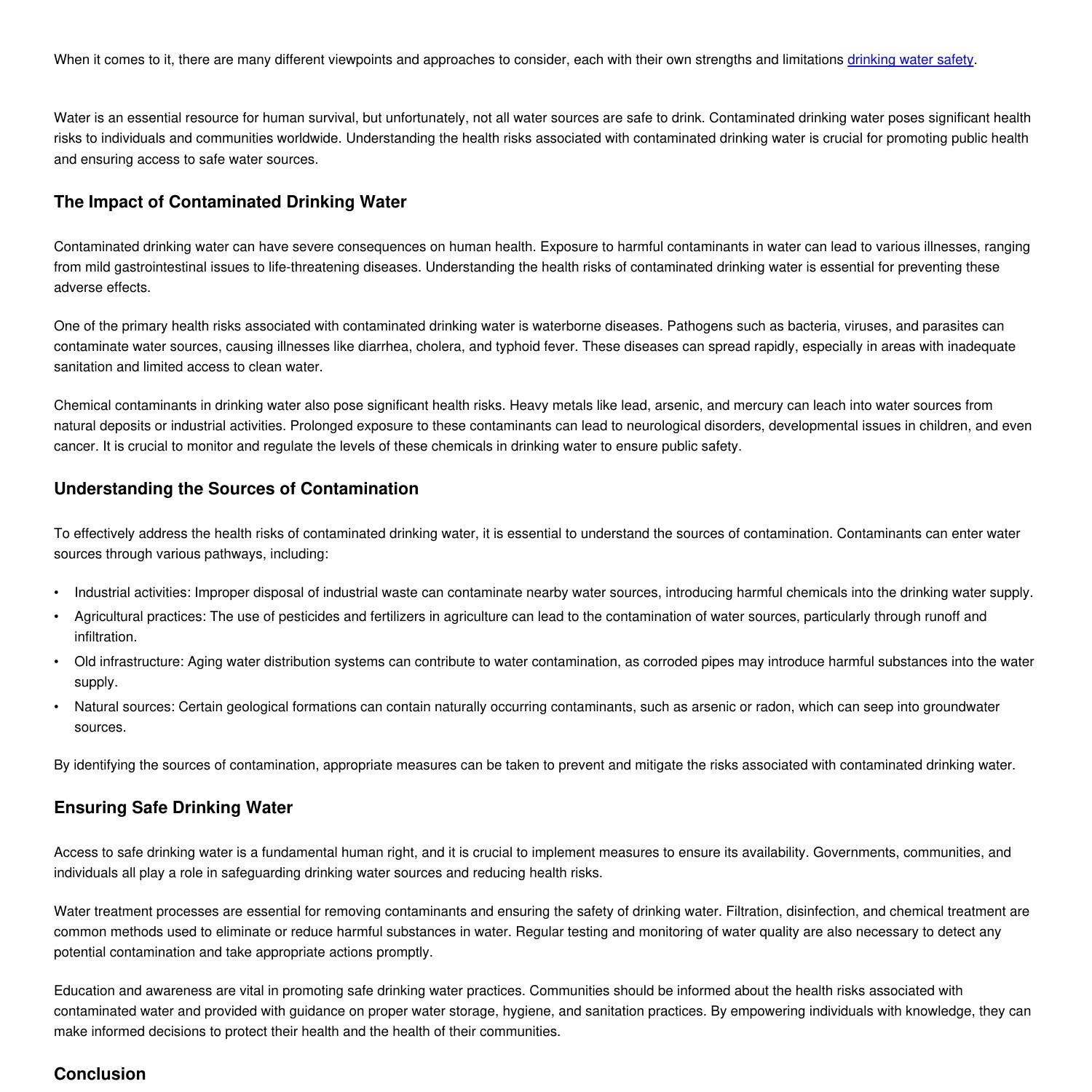 Understanding the Health Risks of Contaminated Drinking Water.pdf ...