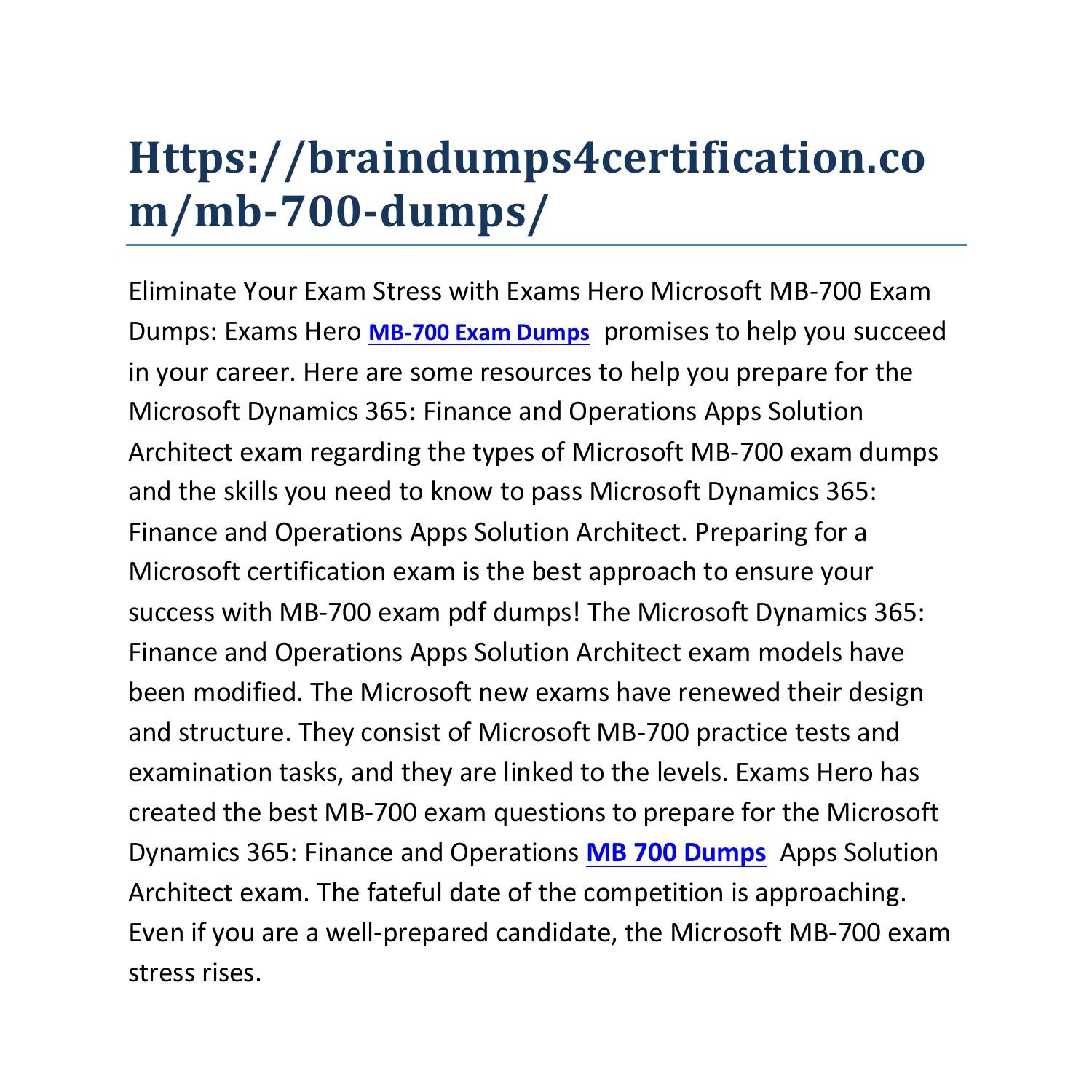 MB 700 Dumps.pdf | DocDroid