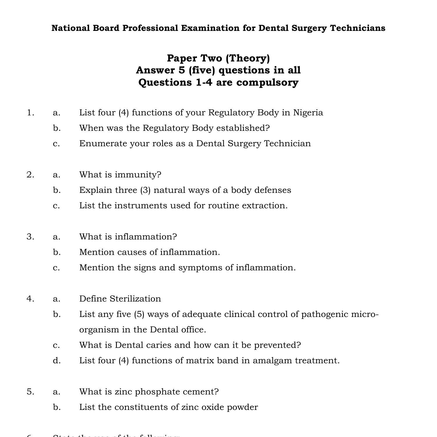 DTRBN Dental Surgery Technical DST Past Question.pdf | DocDroid