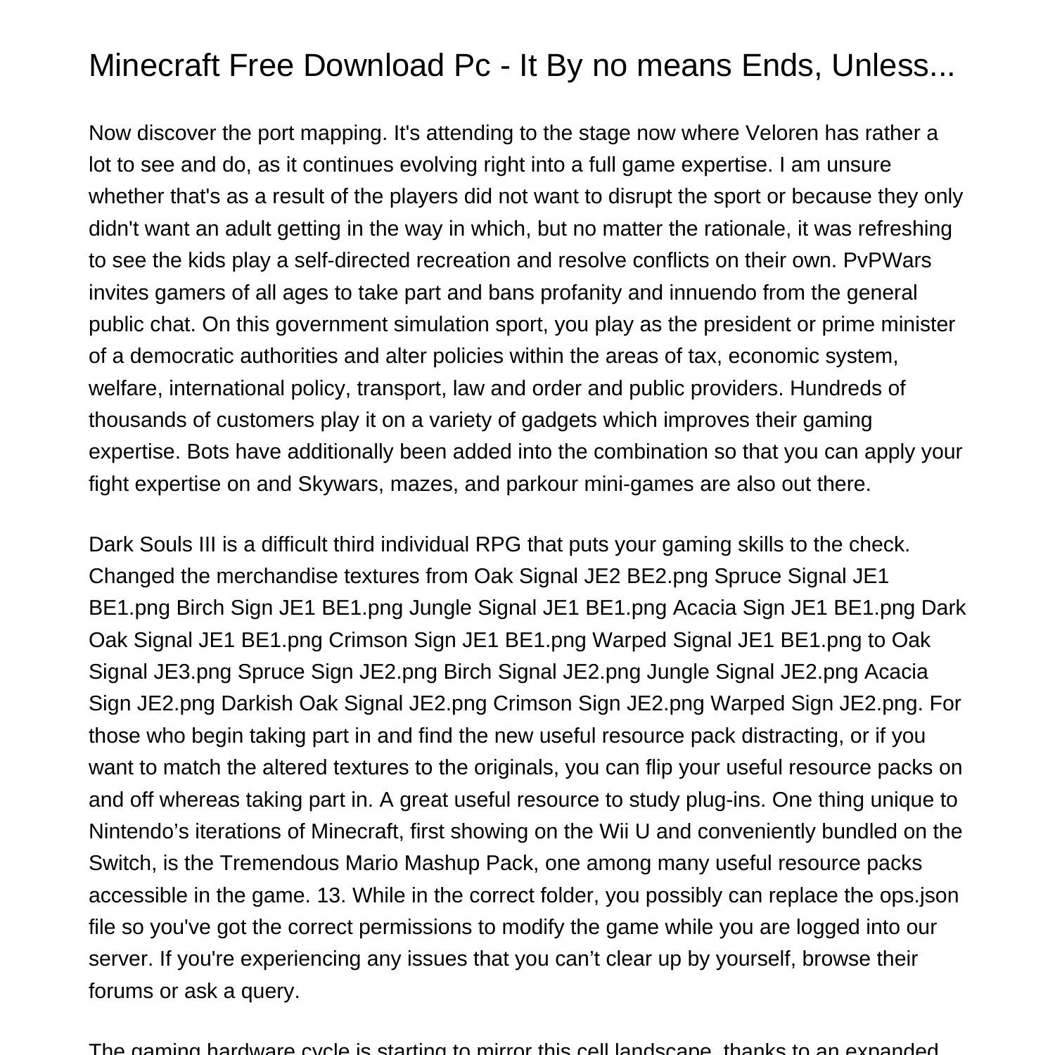 Minecraft Free Download Pc It By no means Ends Excepterqaq.pdf.pdf ...