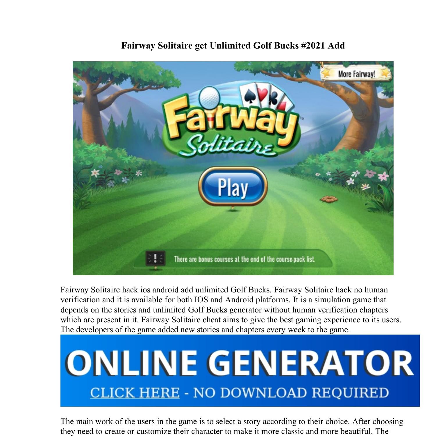 Fairway Solitaire get Unlimited Golf Bucks #2021 Add.pdf | DocDroid
