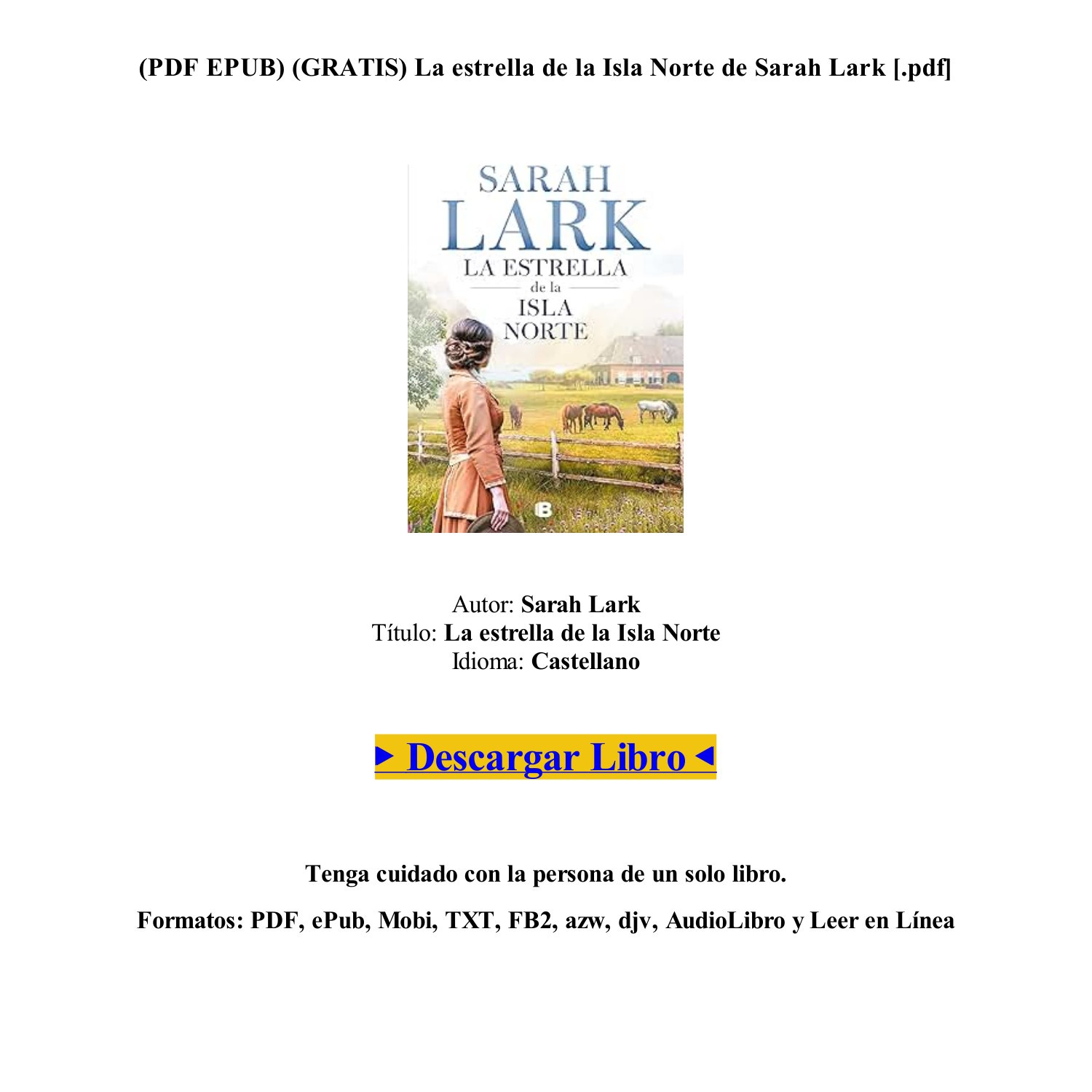 [PDF FB2] (Gratis) La estrella de la Isla Norte de Sarah Lark ~.pdf~.pdf | DocDroid