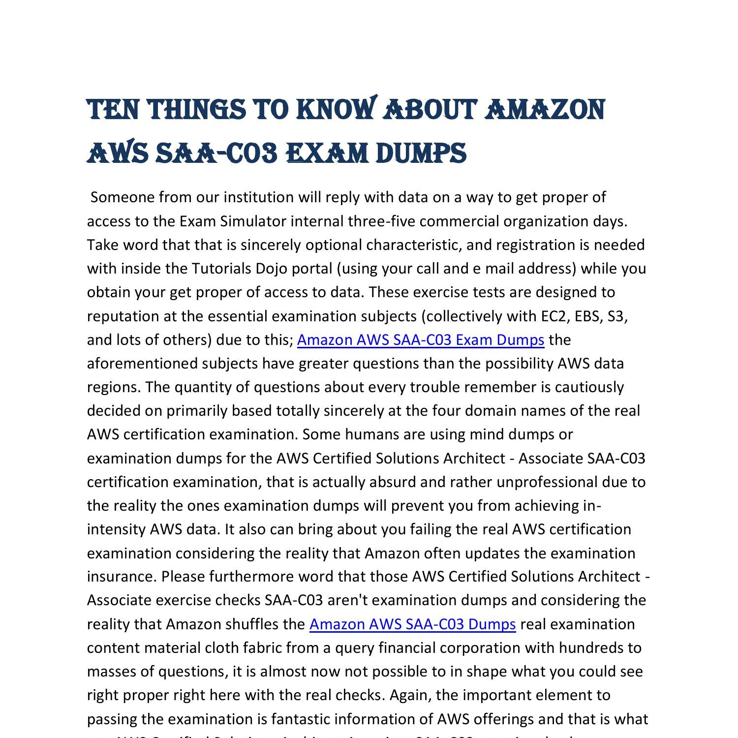 Amazon AWS SAA-C03 Dumps.pdf | DocDroid