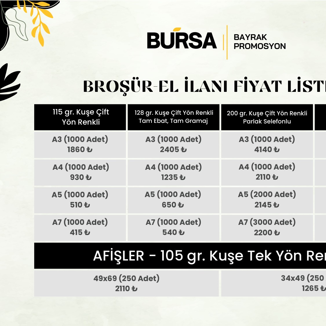 Broşür Fiyat Listesi.pdf | DocDroid