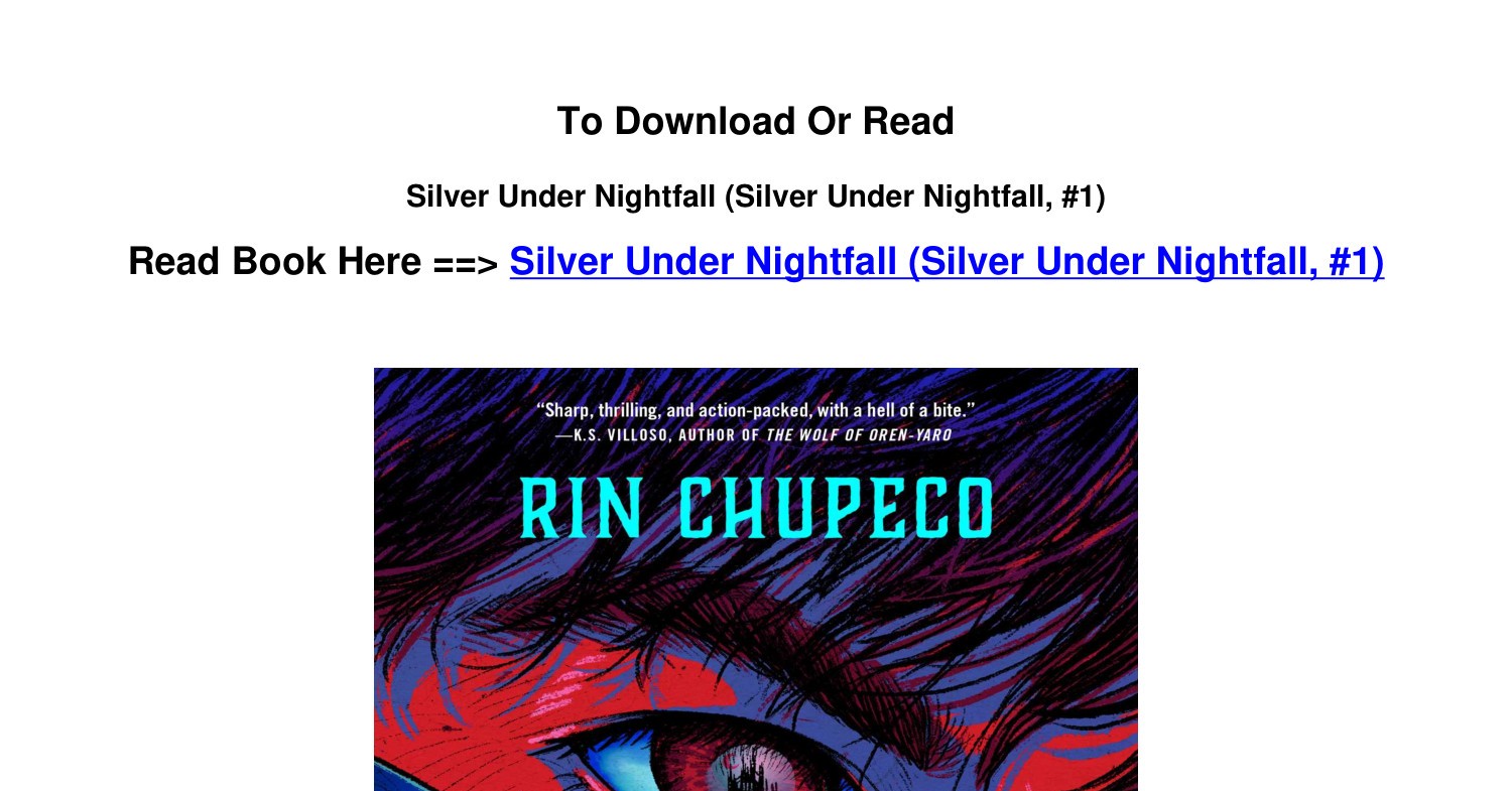 download Pdf Silver Under Nightfall Silver Under Nightfall 1 By Rin ...
