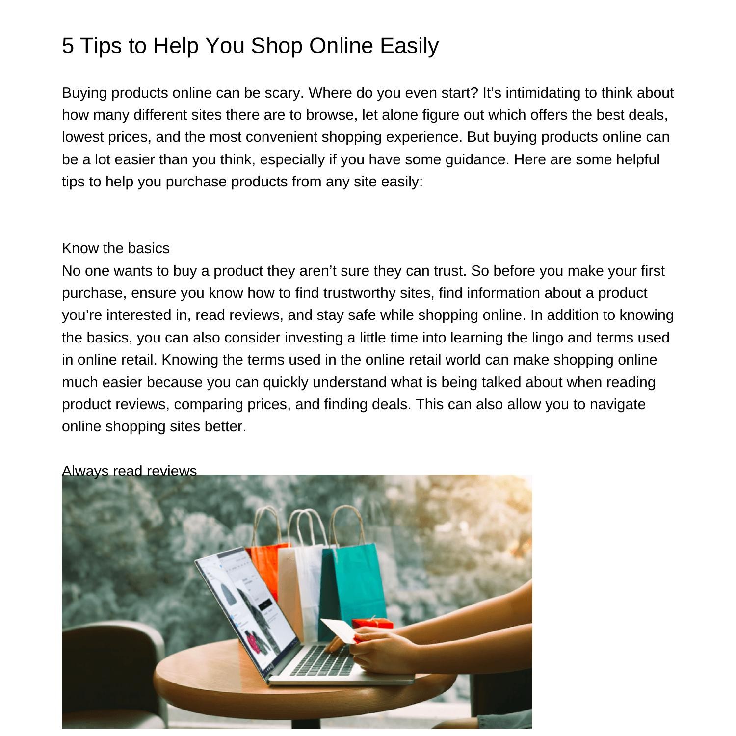 5 Tips to Help You Shop Online Easilysjfrl.pdf.pdf | DocDroid