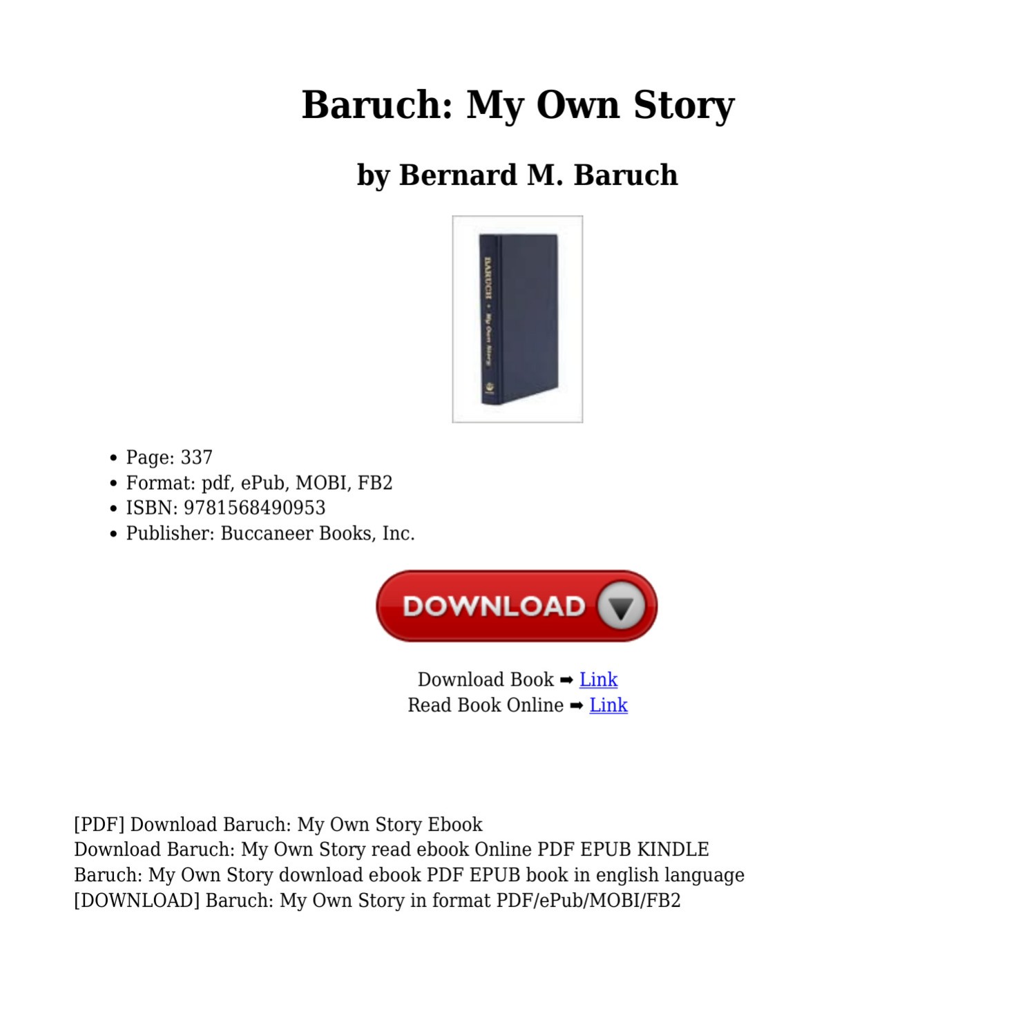 DOWNLOADS-Baruch-My-Own-Story.pdf | DocDroid
