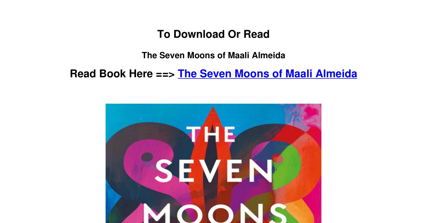 DOWNLOAD PDF The Seven Moons of Maali Almeida By Shehan Karunatilaka.pdf | DocDroid