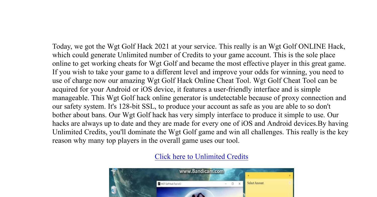 !news! Wgt Golf Hack Credits Generator 2020.pdf | DocDroid