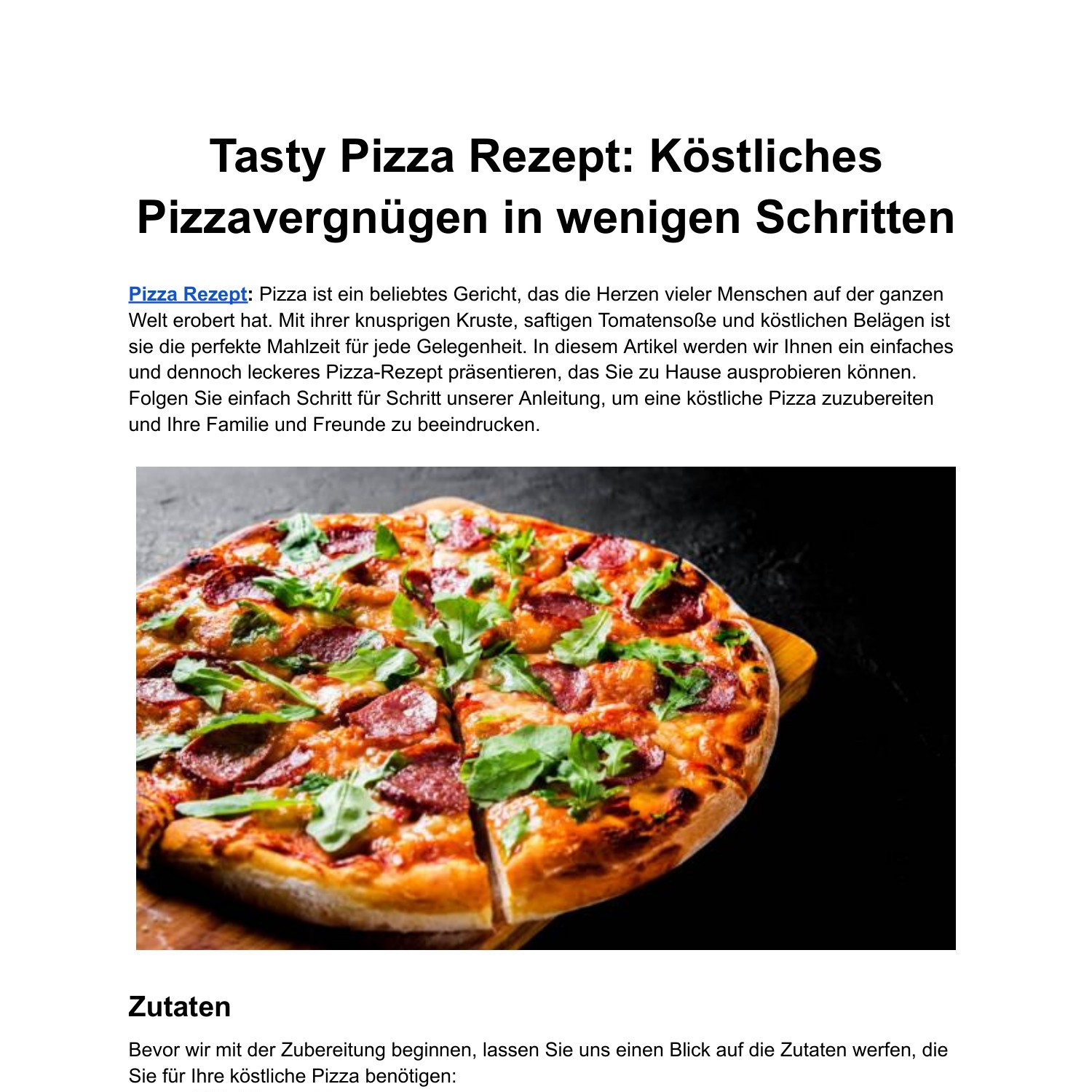 Pizza Rezept Pdf Docdroid