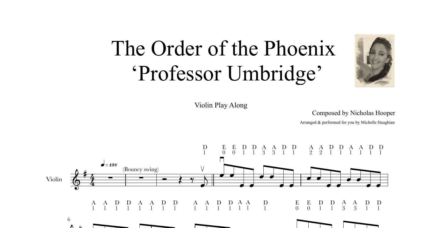 Professor Umbridge _ The Order of the Phoenix (Violin Play Along).pdf ...