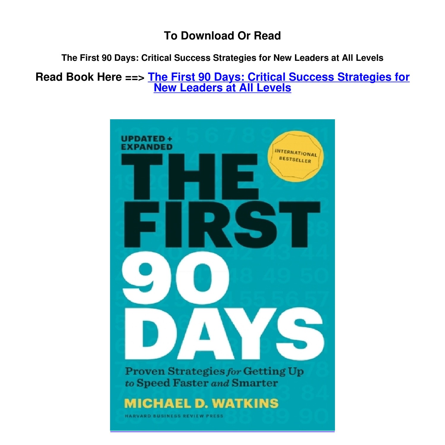DOWNLOAD EPub The First 90 Days Critical Success Strategies for New ...