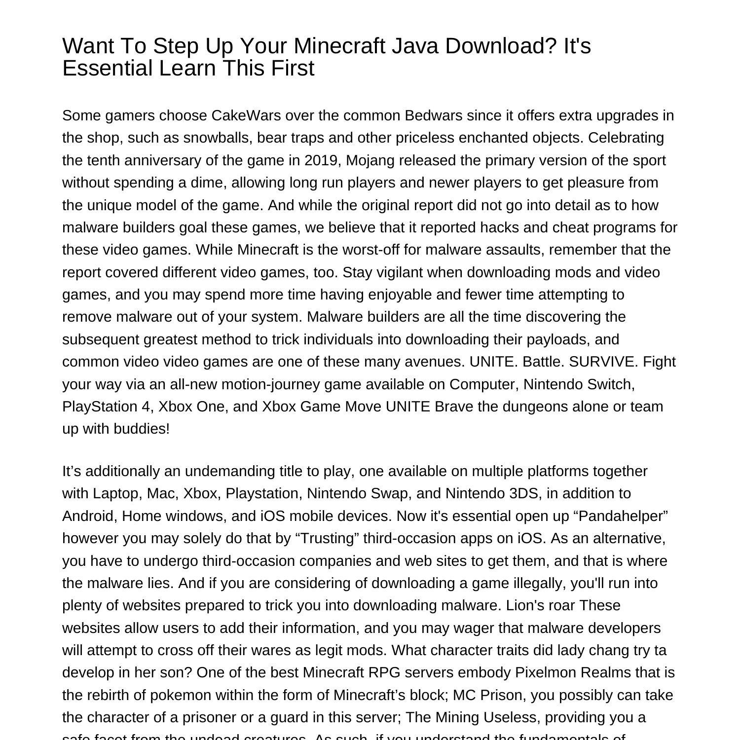 Need To Step Up Your Minecraft Java Download Youll Want To Read This ...