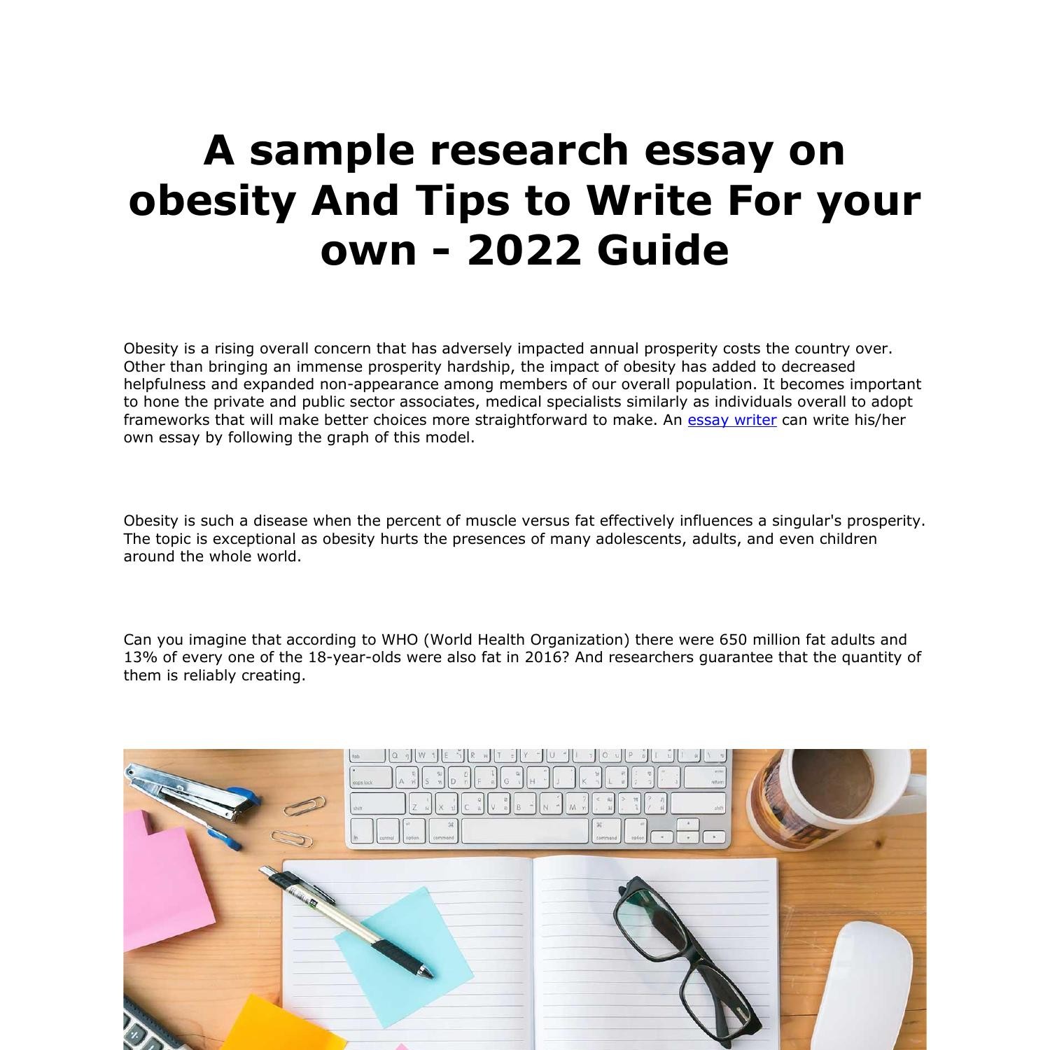 A sample research essay on obesity And Tips to Write For your own.pdf ...