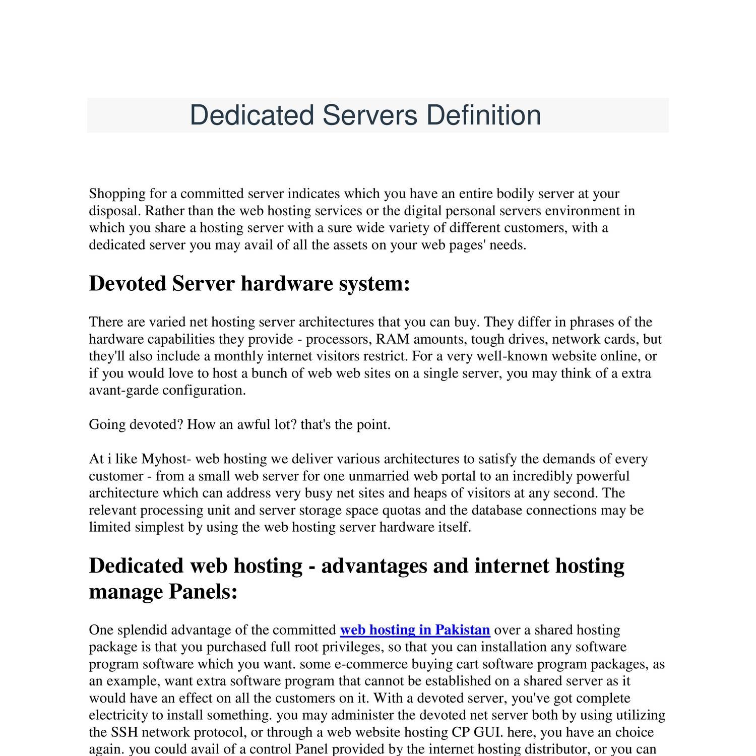 Dedicated server definition.docx | DocDroid