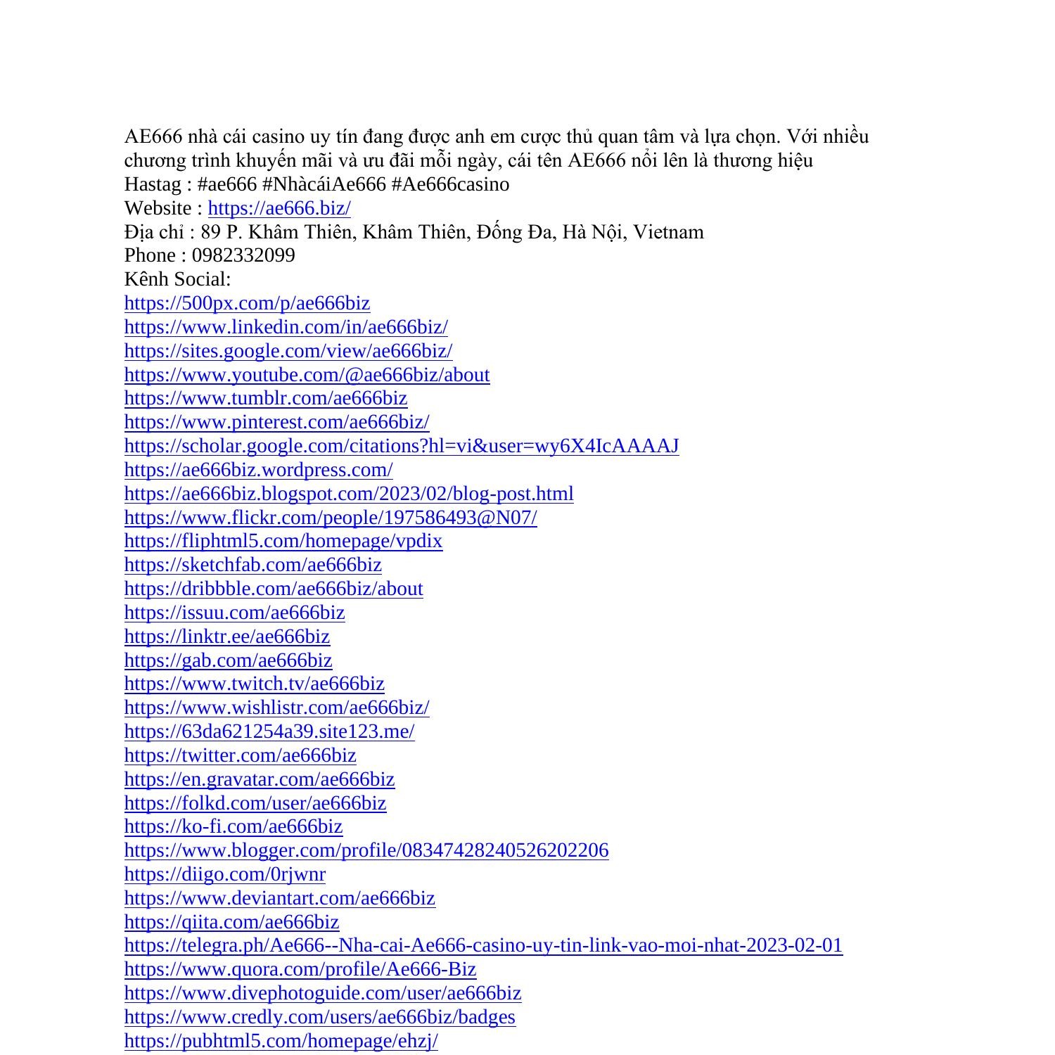 Ae666 🥇 Nhà cái Ae666 casino uy tín link vào mới nhất 2023.docx | DocDroid