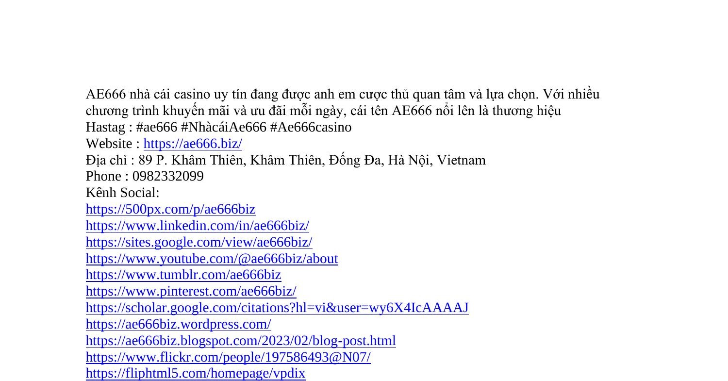 Ae666 🥇 Nhà cái Ae666 casino uy tín link vào mới nhất 2023.docx | DocDroid