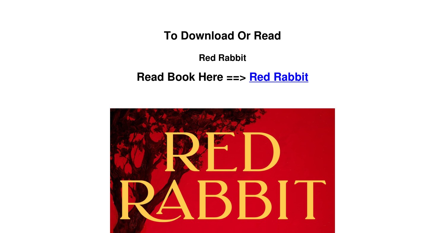 DOWNLOAD PDF Red Rabbit By Alex Grecian.pdf | DocDroid