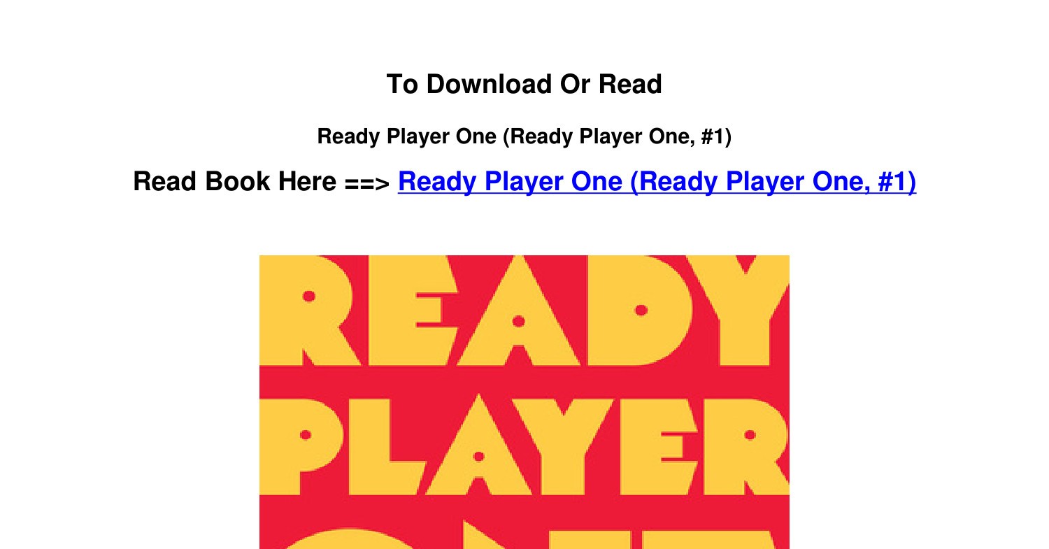 download PDF Ready Player One Ready Player One 1 by Ernest Cline.pdf ...