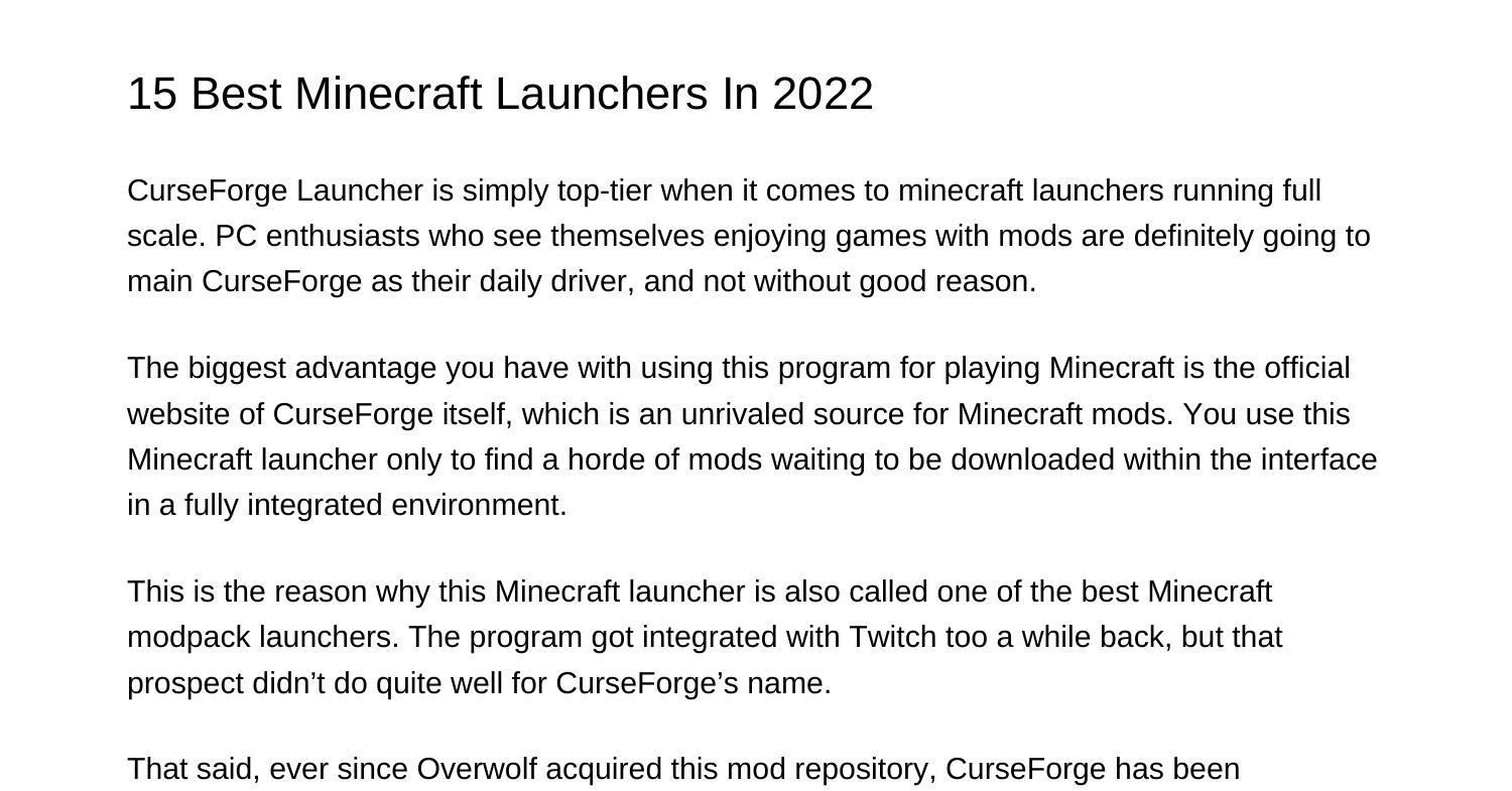 15 Best Minecraft Launchers In 2022snedl.pdf.pdf | DocDroid