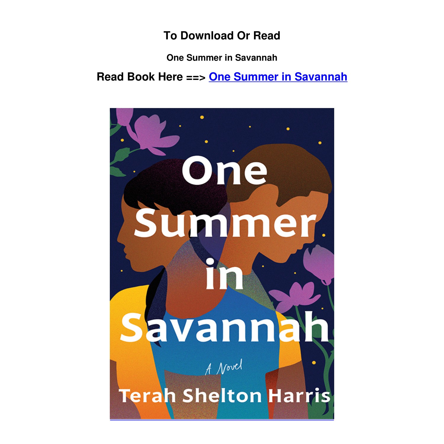 Pdf download One Summer in Savannah By Terah Shelton Harris.pdf | DocDroid