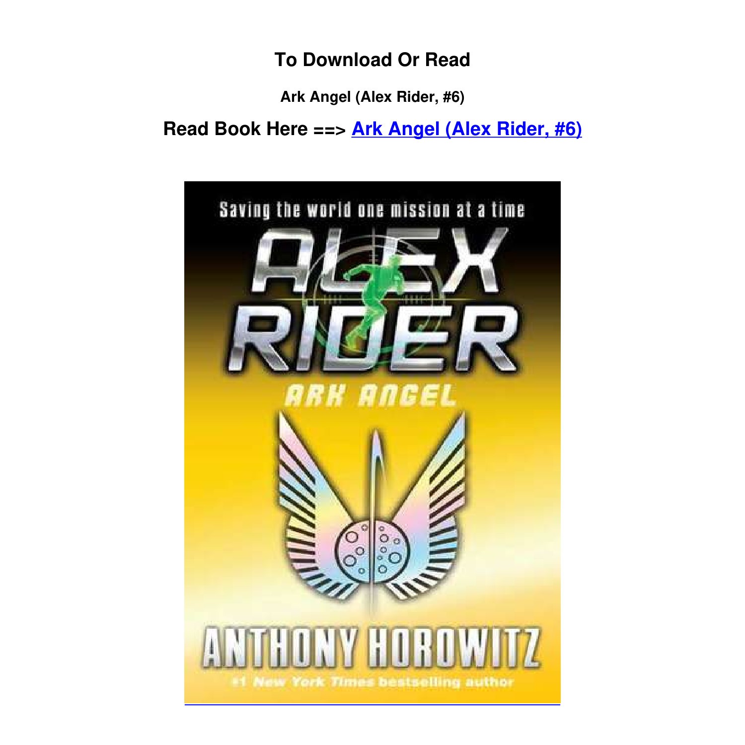ePub Download Ark Angel Alex Rider 6 by Anthony Horowitz.pdf | DocDroid