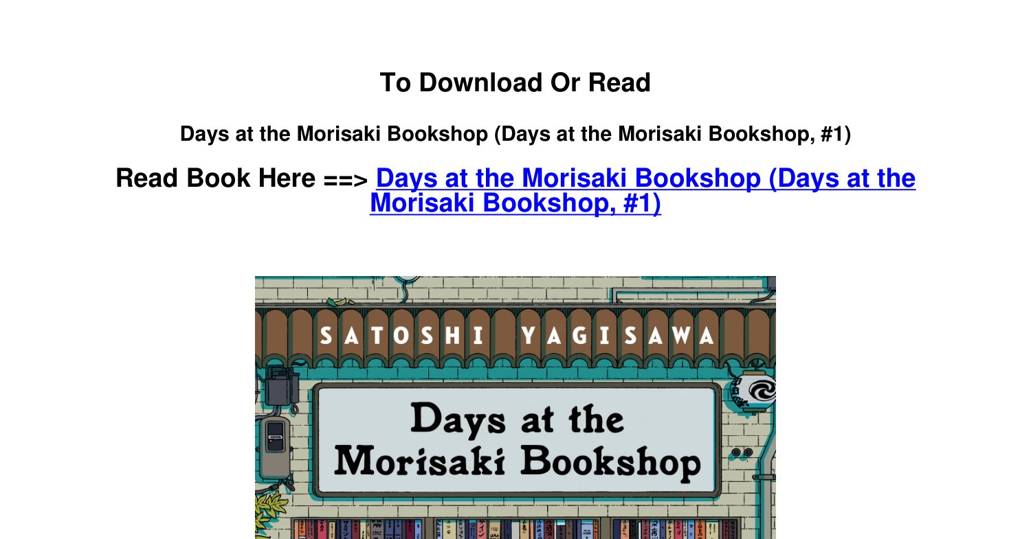 EPub download Days at the Morisaki Bookshop Days at the Morisaki Bookshop .pdf | DocDroid
