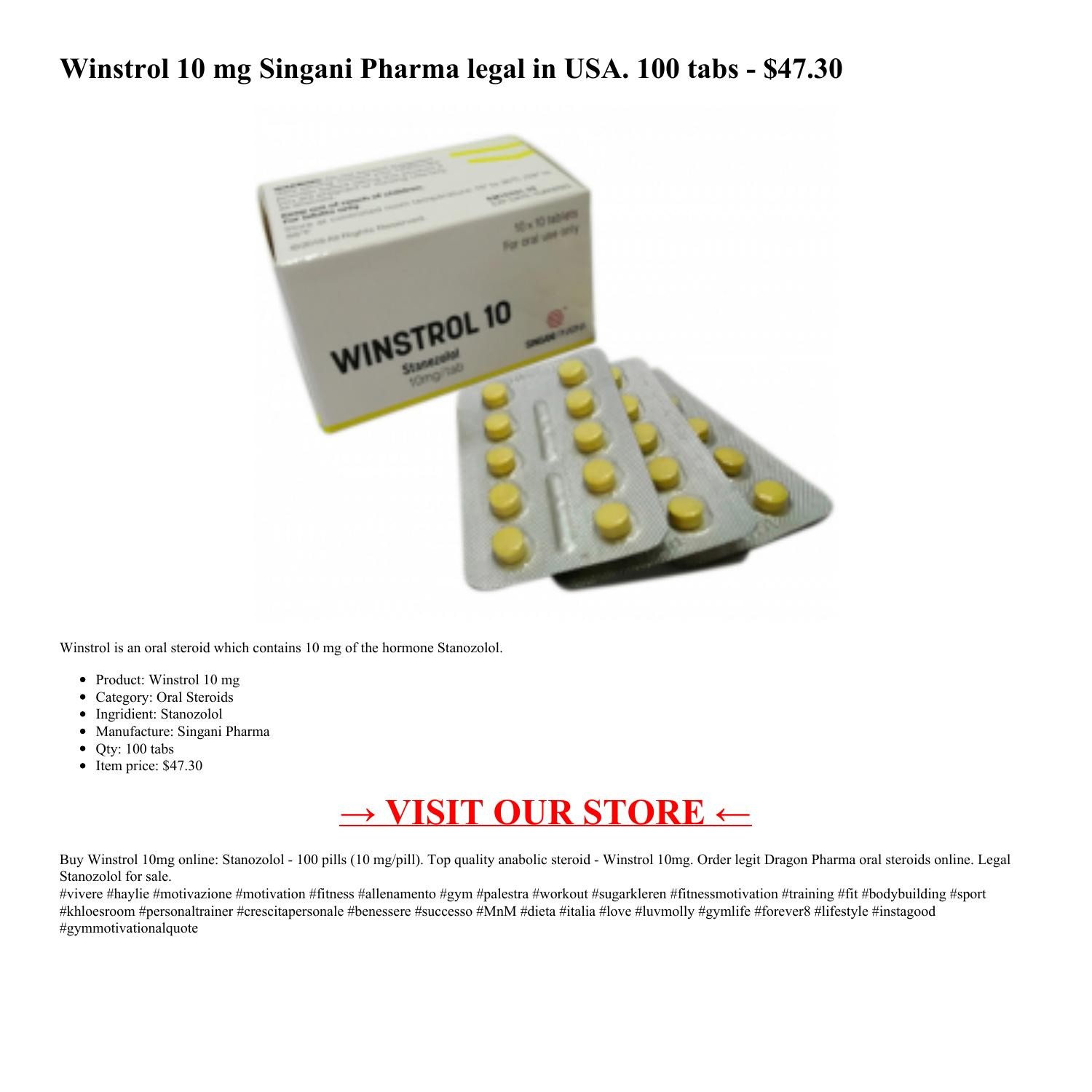 Winstrol 10 mg Singani Pharma legal in USA 100 tabs .pdf | DocDroid