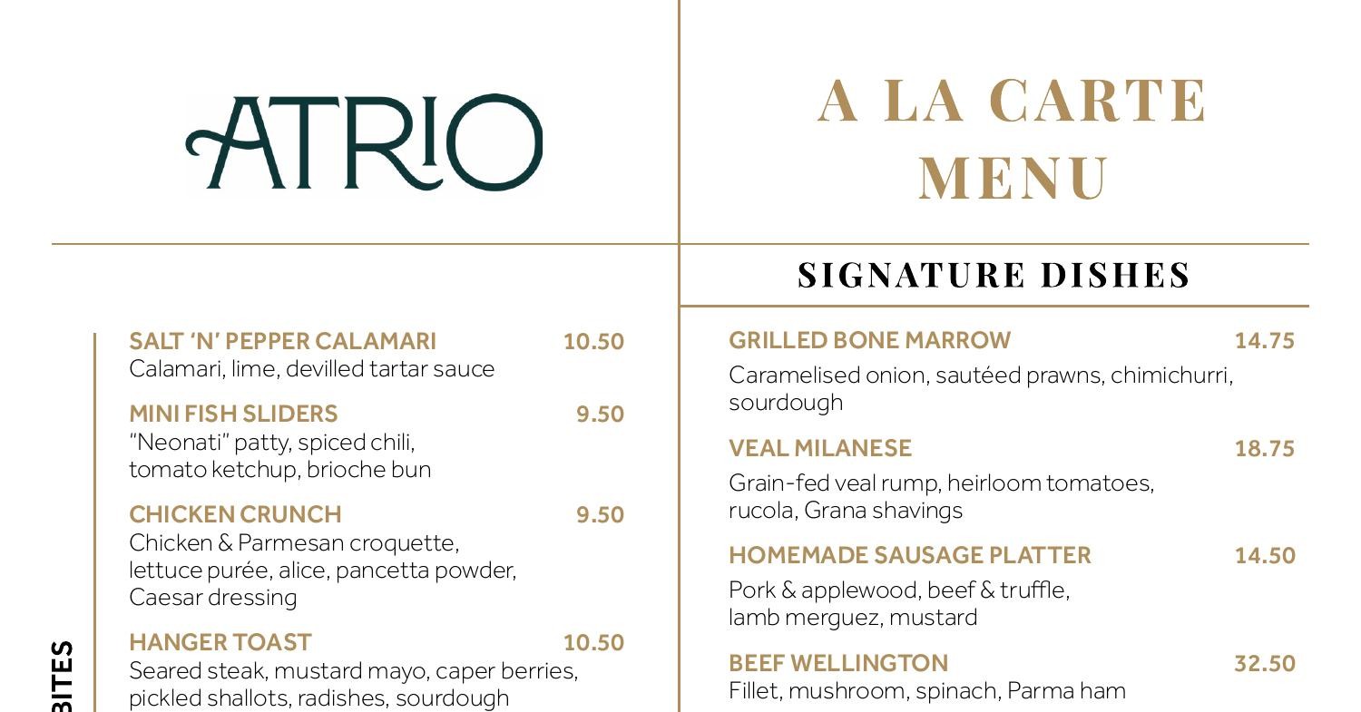 Atrio's Dinner Menu & Chef's Table.pdf | DocDroid