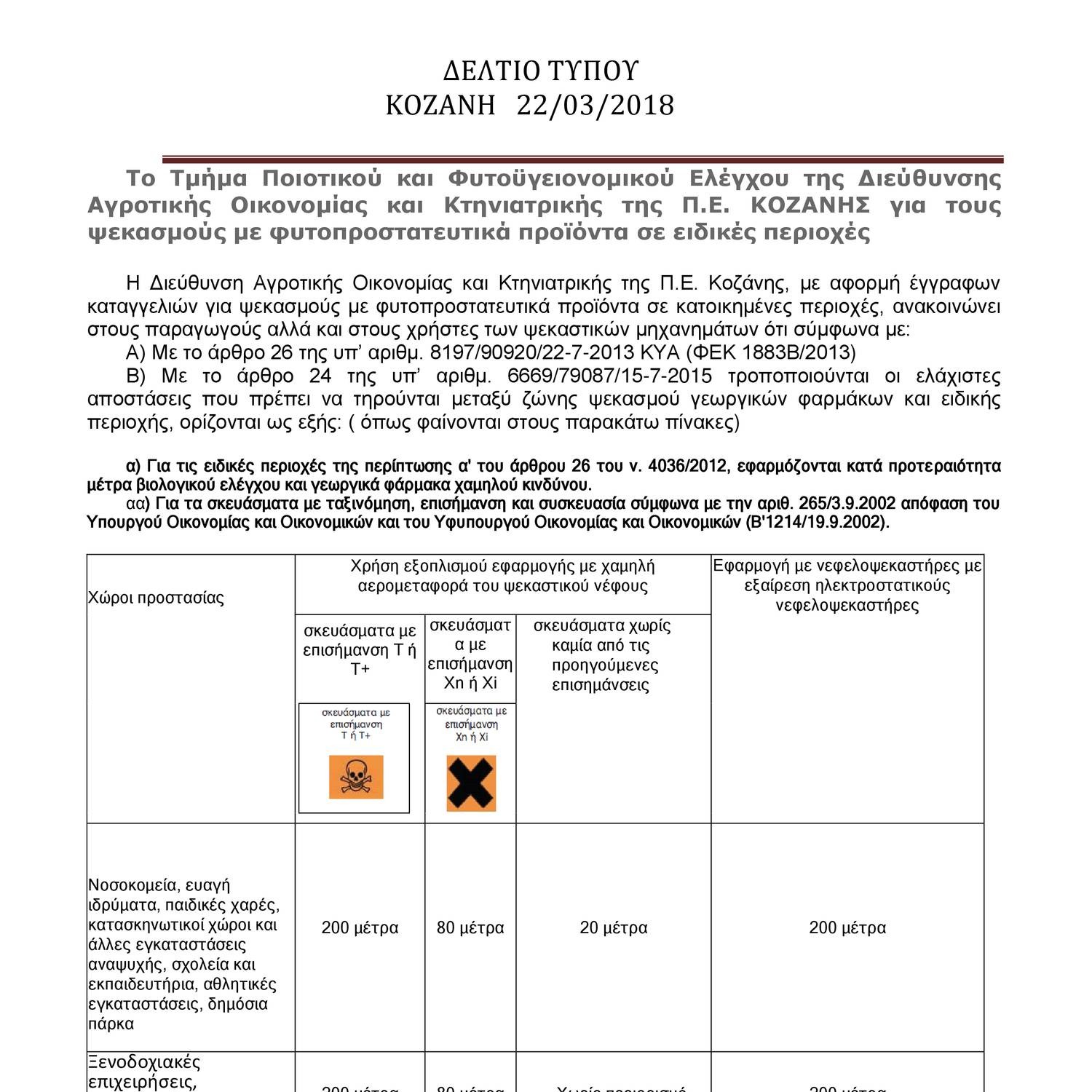 ΔΕΛΤΙΟ ΤΥΠΟΥ 22-03-2018 για τα ορια των ψεκασμων.docx | DocDroid