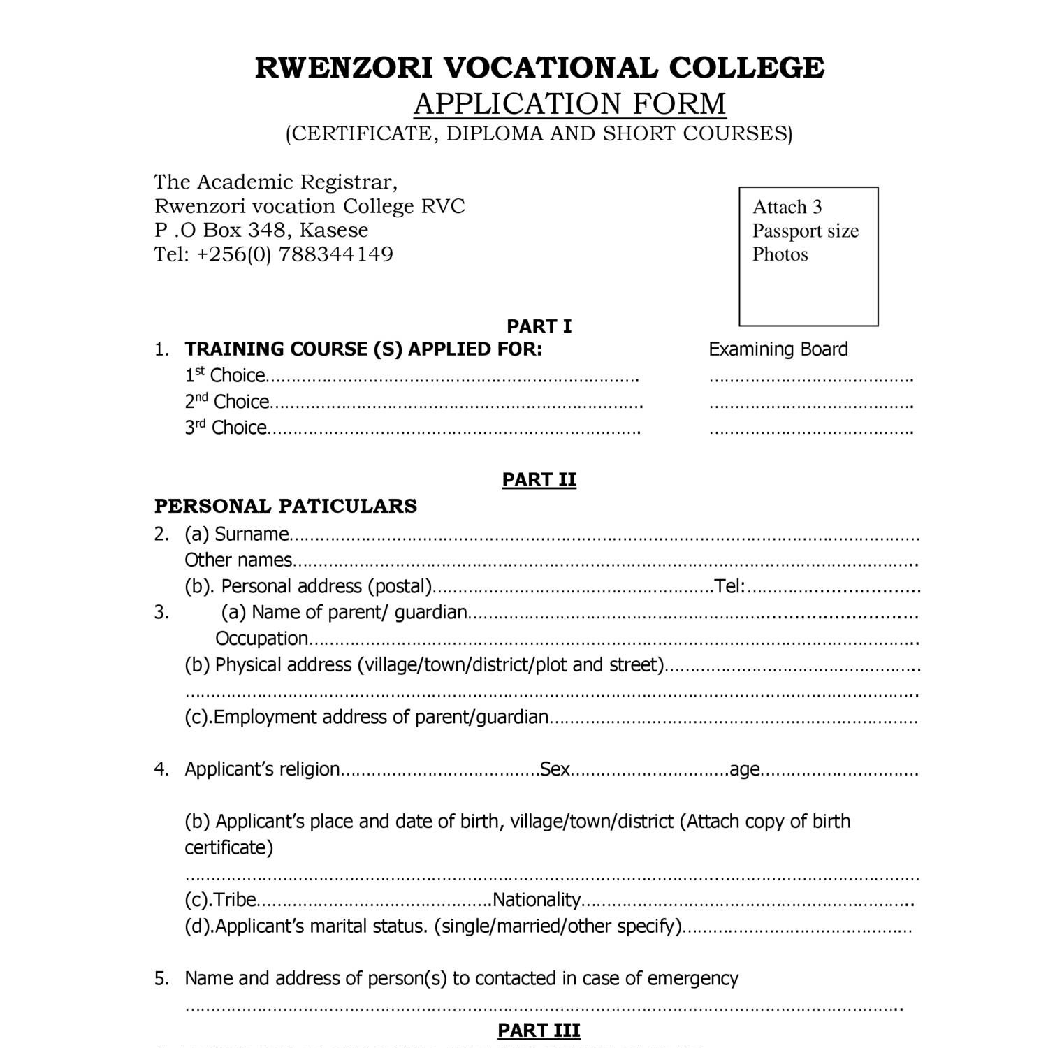 RVC APPLICATION FORM.doc | DocDroid