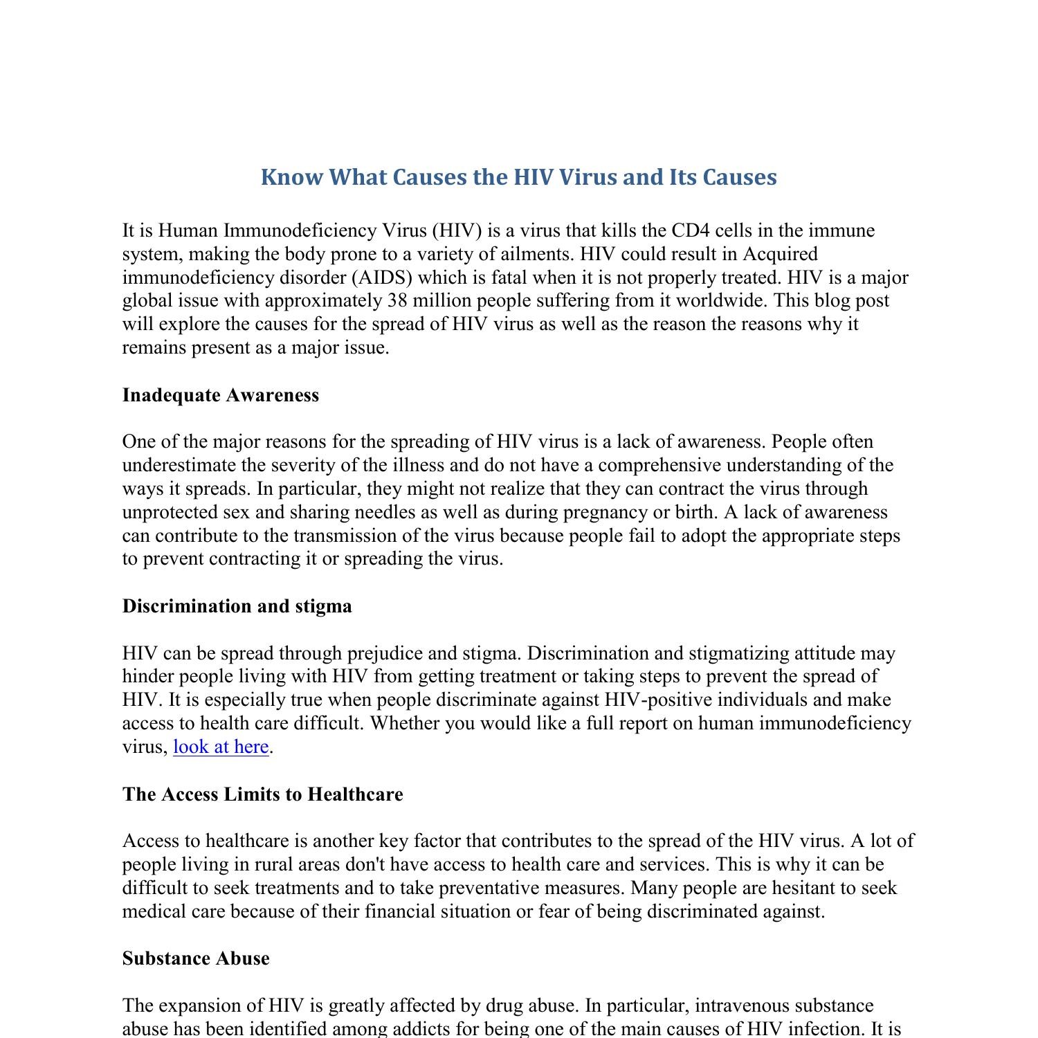Know What Causes the HIV Virus and Its Causes.pdf | DocDroid