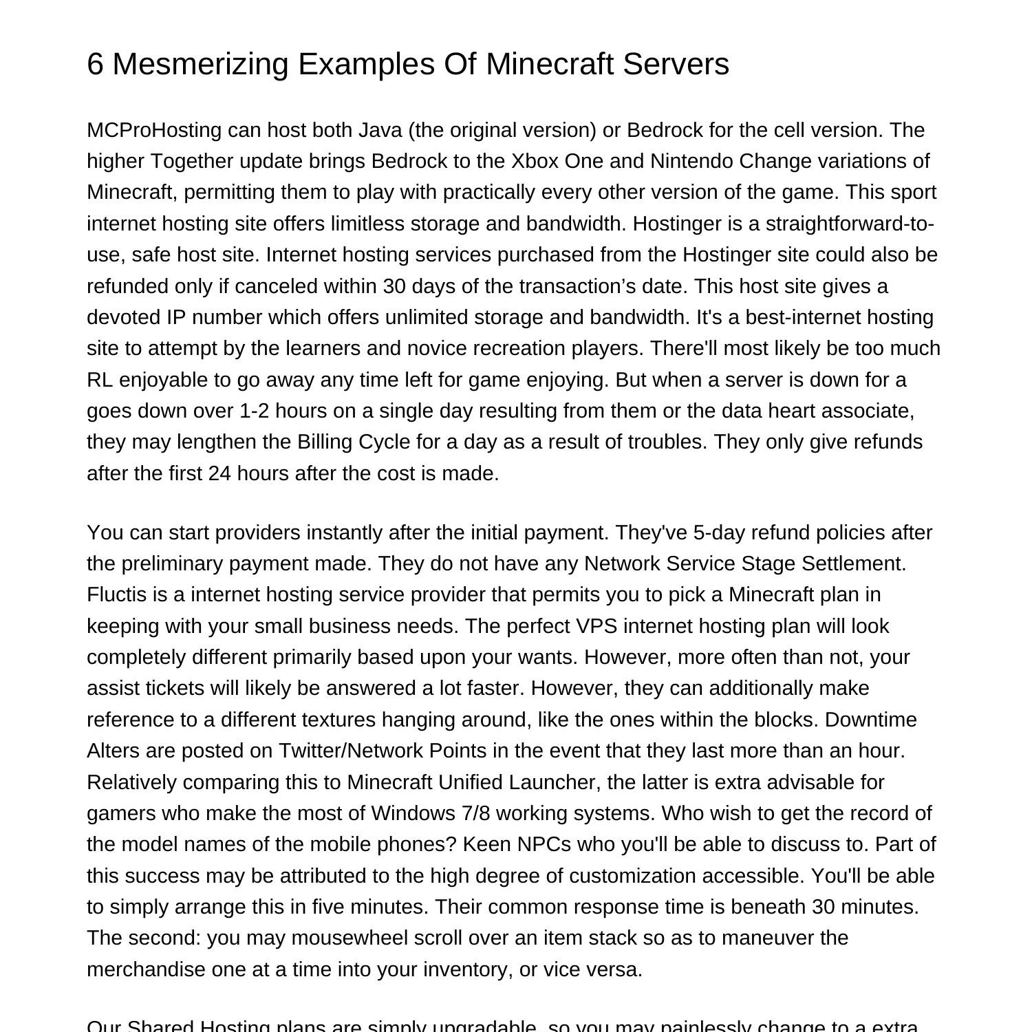 4 Mesmerizing Examples Of Minecraft Serversrujul.pdf.pdf | DocDroid