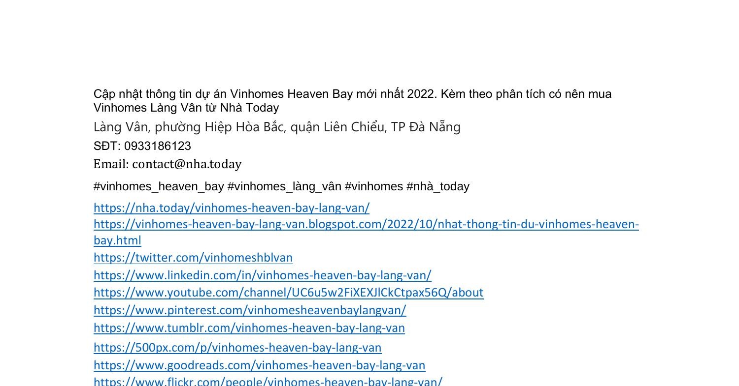 Vinhomes Heaven Bay Làng Vân.docx | DocDroid