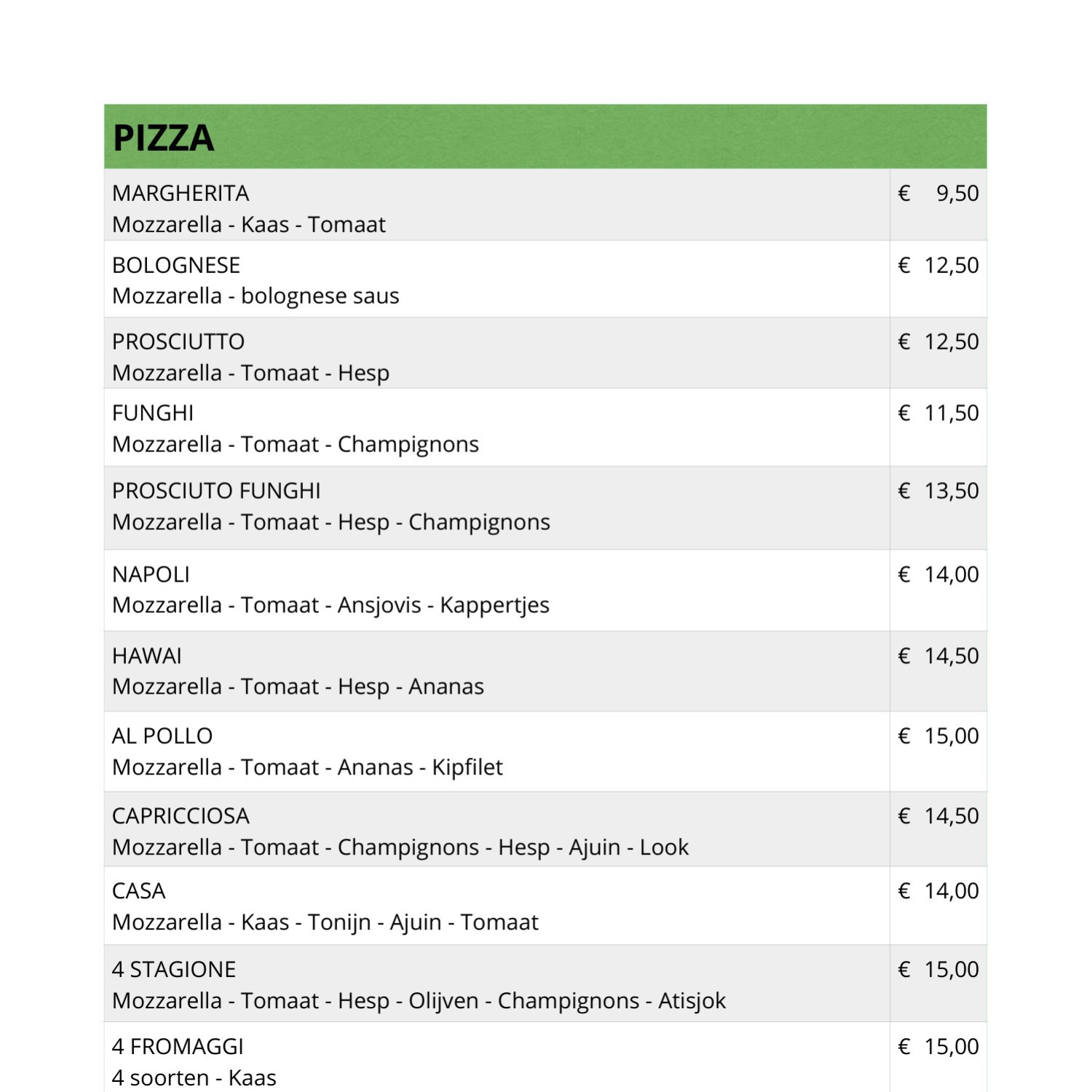 Prijslijst Pizzeria La Pizza 2023.pdf | DocDroid