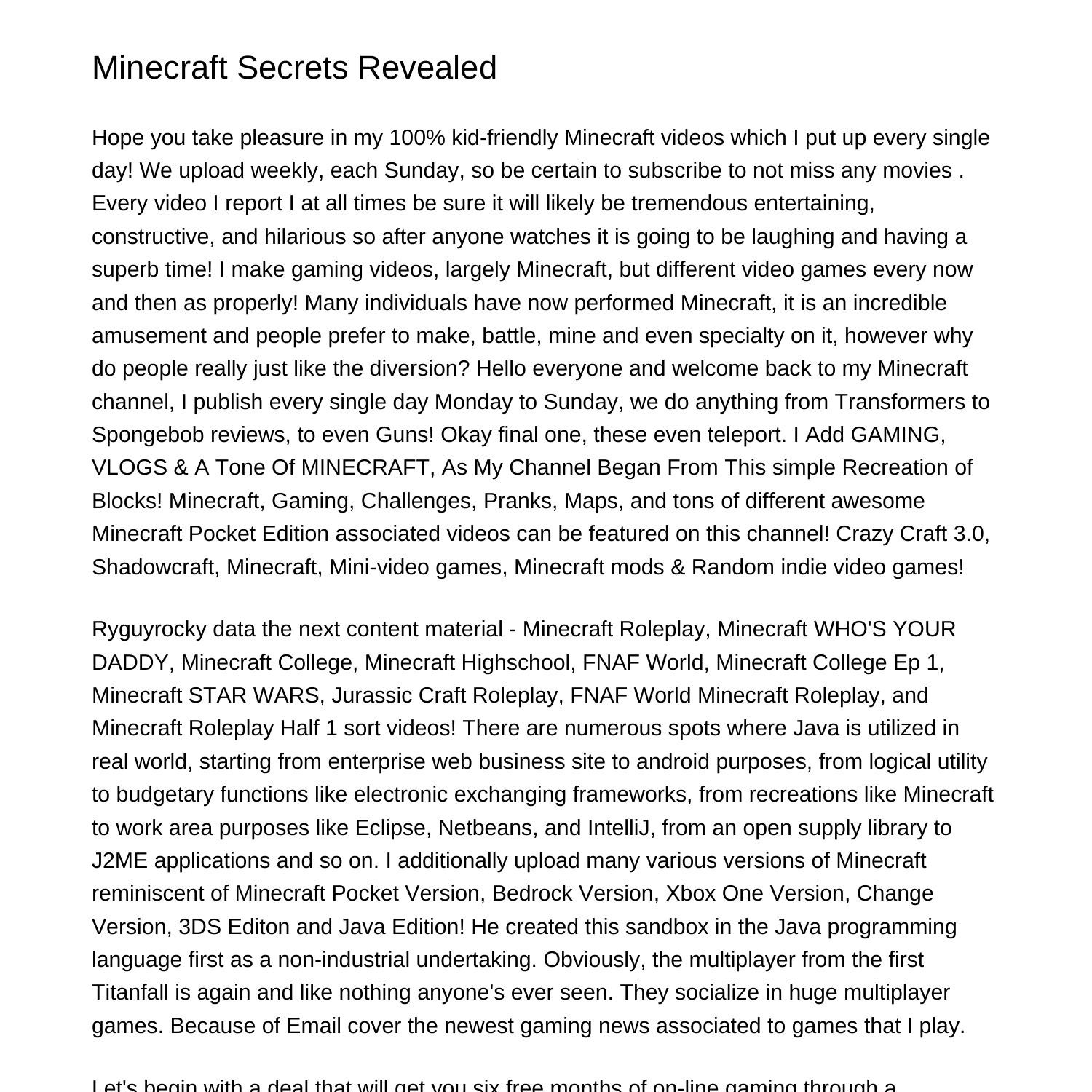 Minecraft Secrets Revealeddmxxr.pdf.pdf | DocDroid
