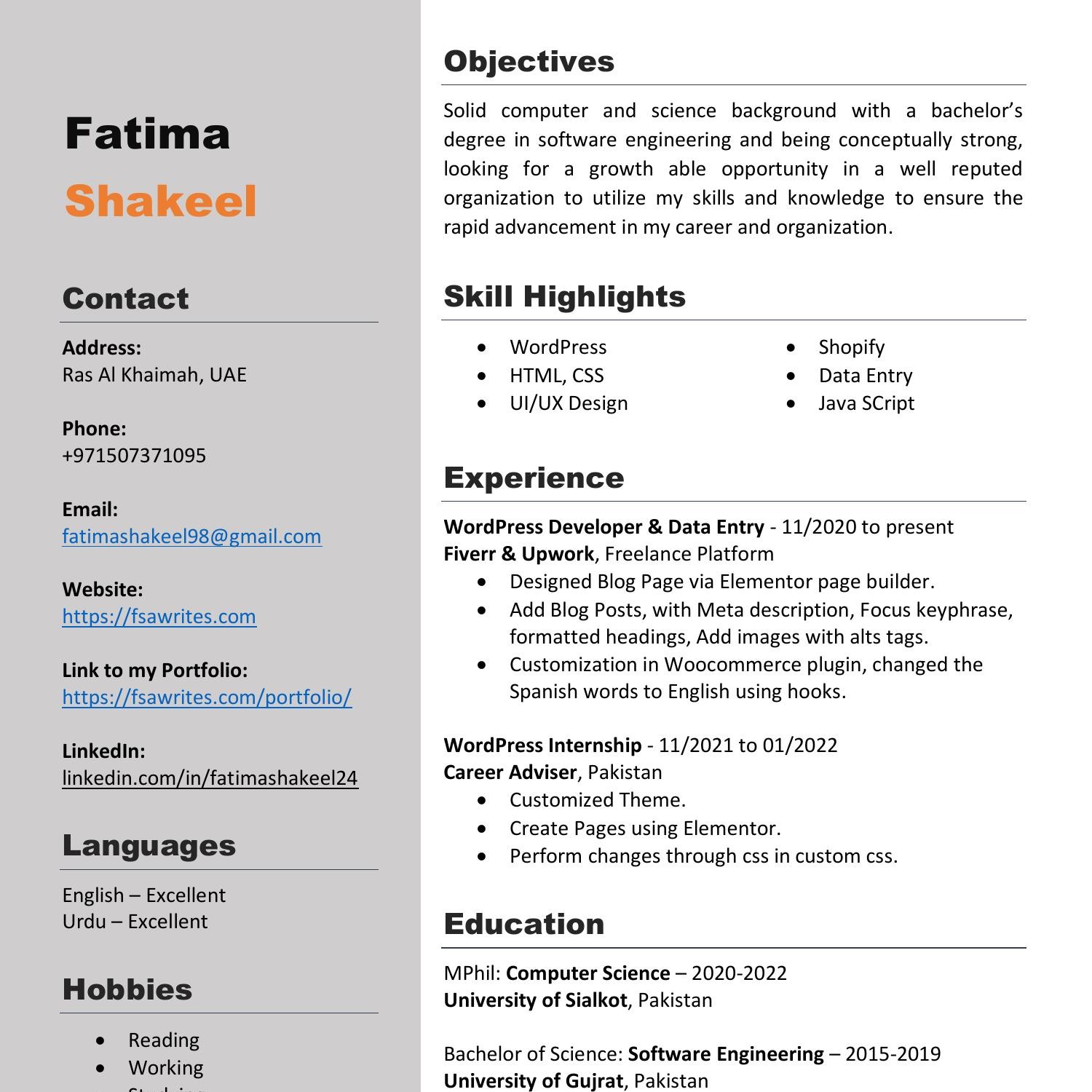 Fatima Shakeel cv.pdf | DocDroid