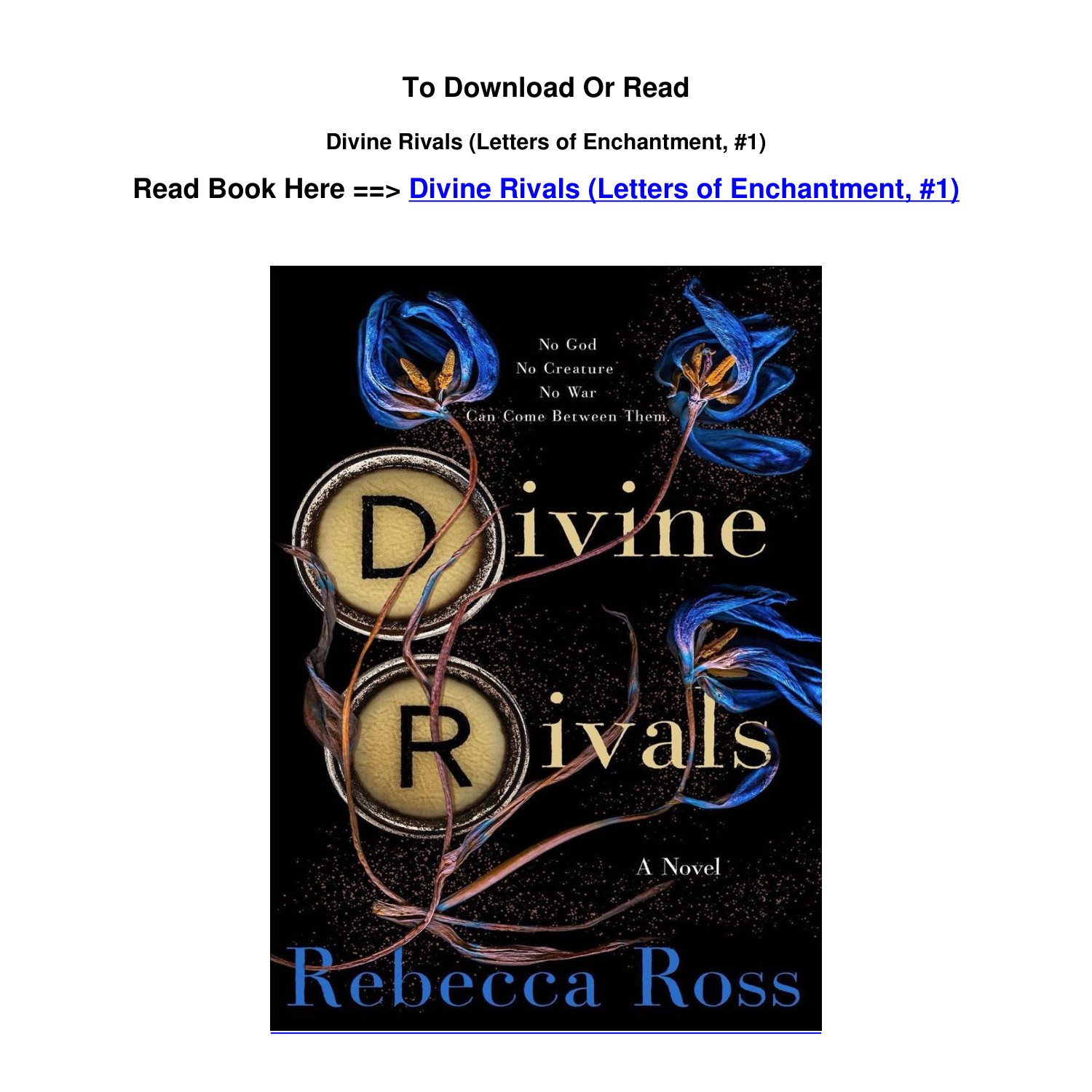 DOWNLOAD EPUB Divine Rivals Letters of Enchantment 1 by Rebecca Ross ...