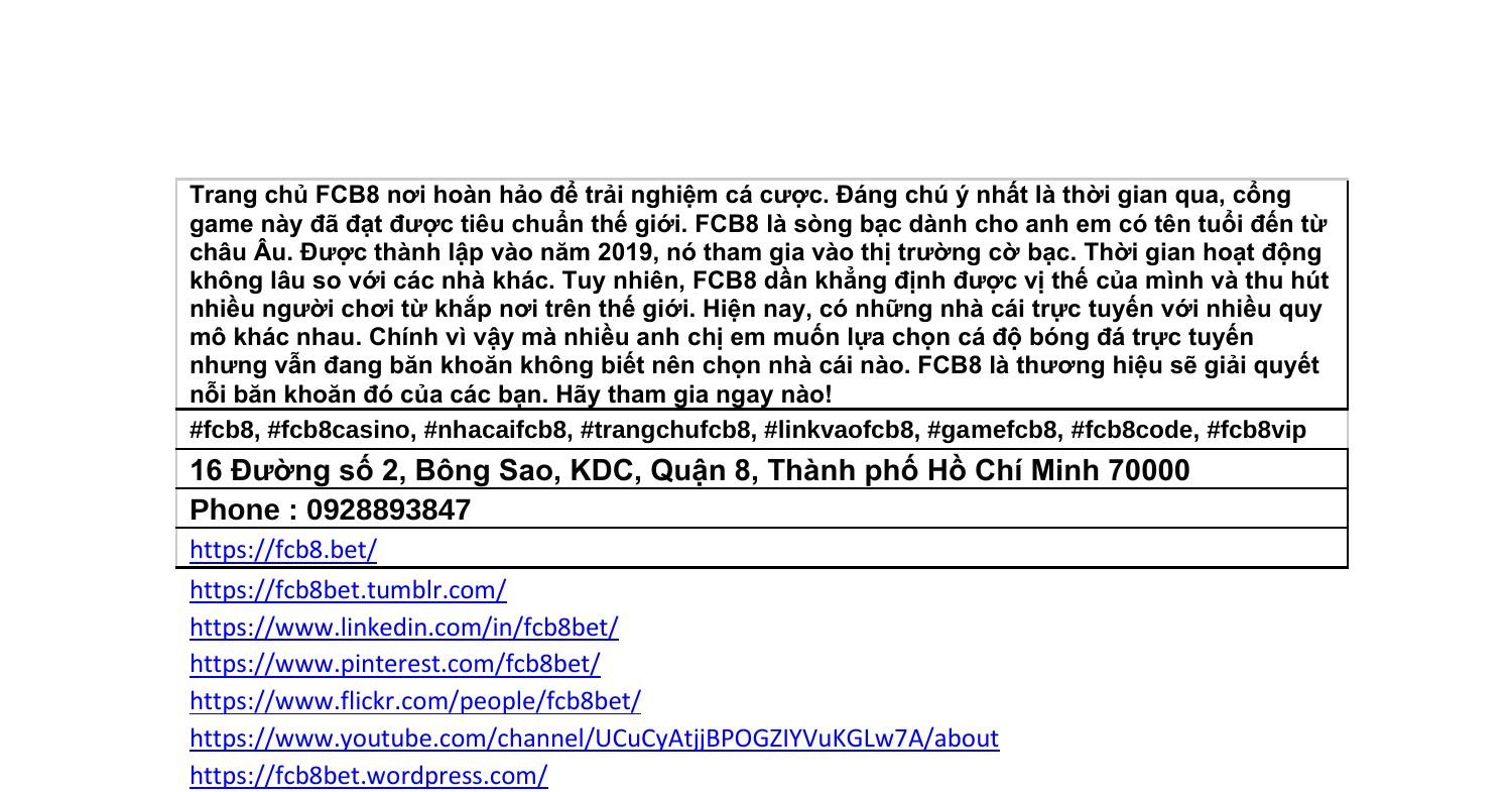 Trang chủ FCB8 nơi hoàn hảo để trải nghiệm cá cược.docx | DocDroid